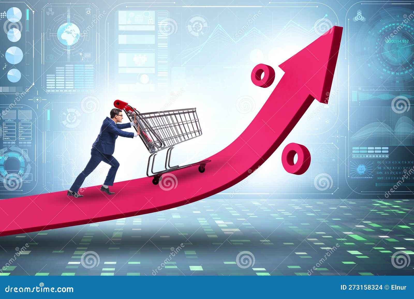 Man in High Grocery Inflation Concept Stock Photo - Image of discount ...