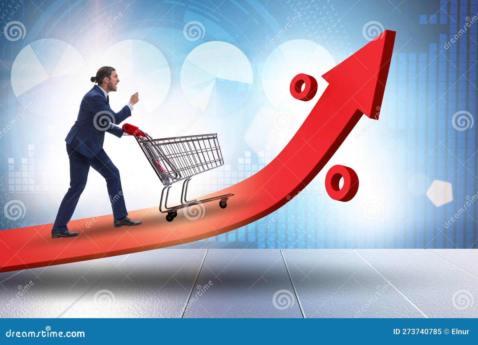 Man in High Grocery Inflation Concept Stock Image - Image of business ...