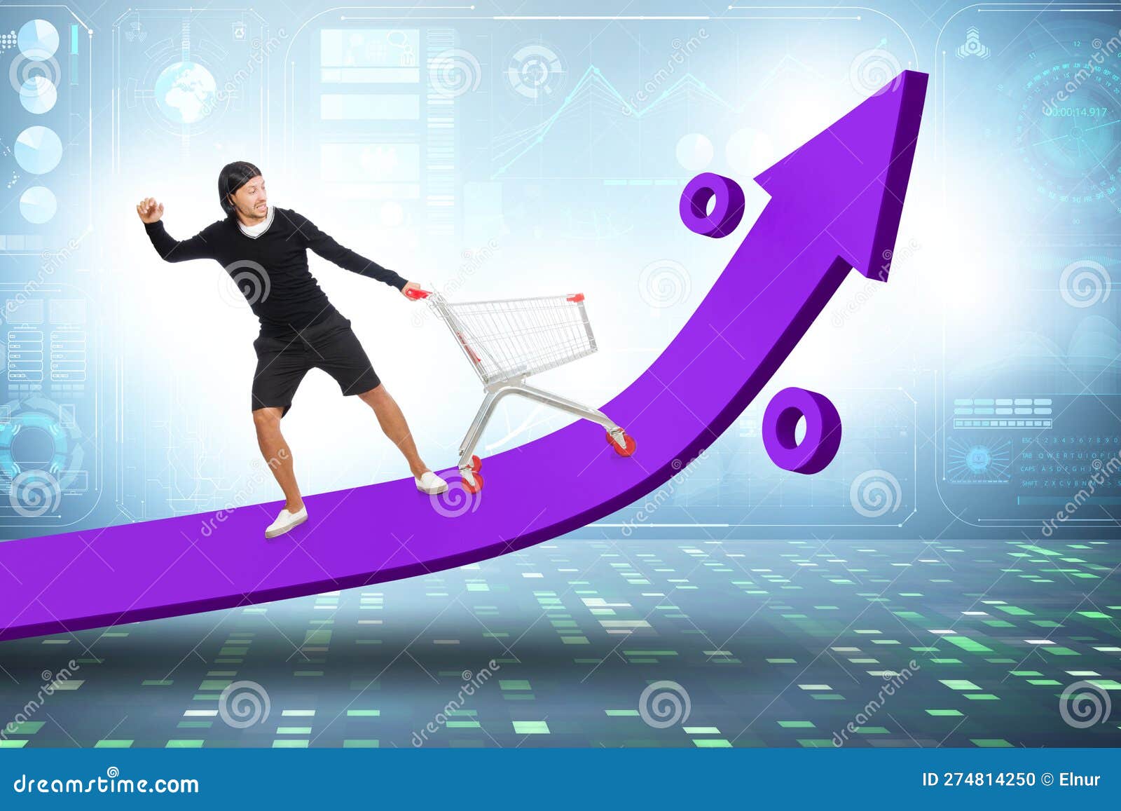 Man in High Grocery Inflation Concept Stock Photo - Image of ...