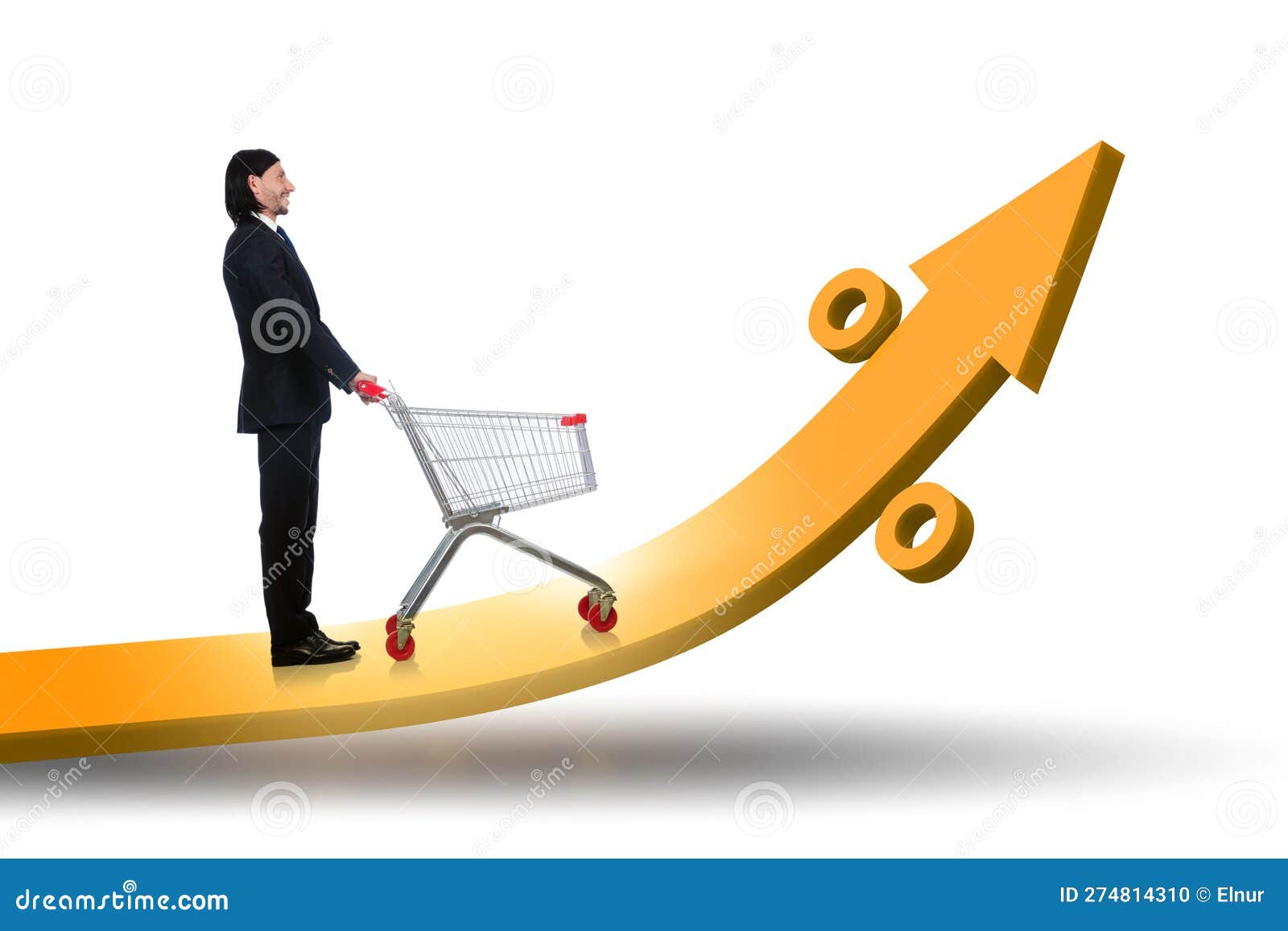 Man in High Grocery Inflation Concept Stock Photo - Image of loan ...