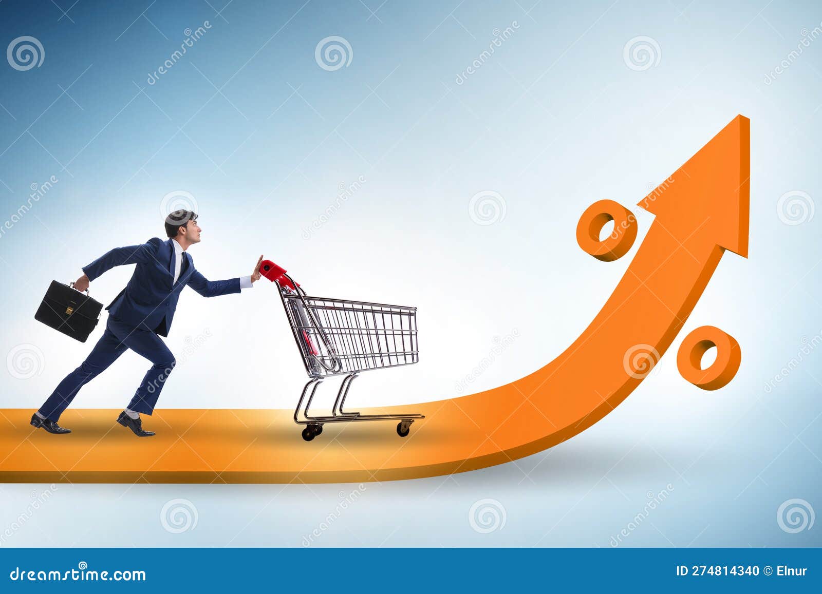 Man in High Grocery Inflation Concept Stock Photo - Image of financing ...
