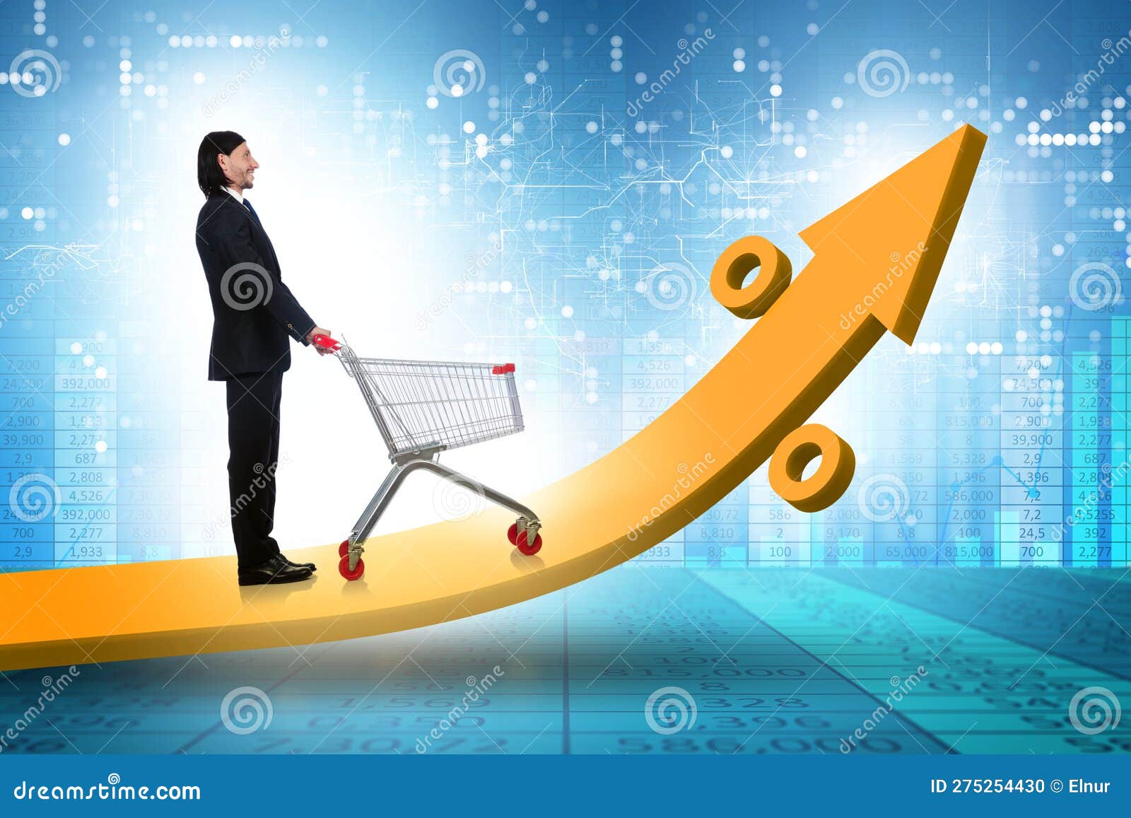 Man in High Grocery Inflation Concept Stock Photo - Image of inflation ...