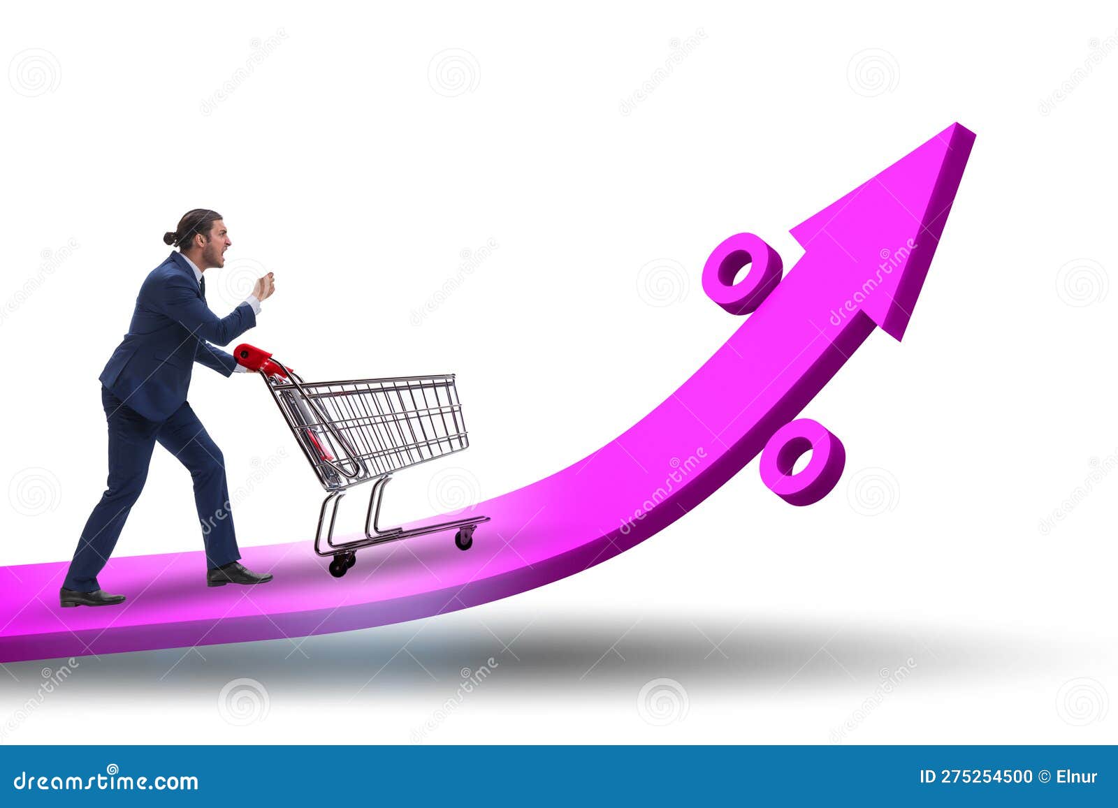 Man in High Grocery Inflation Concept Stock Photo - Image of profit ...