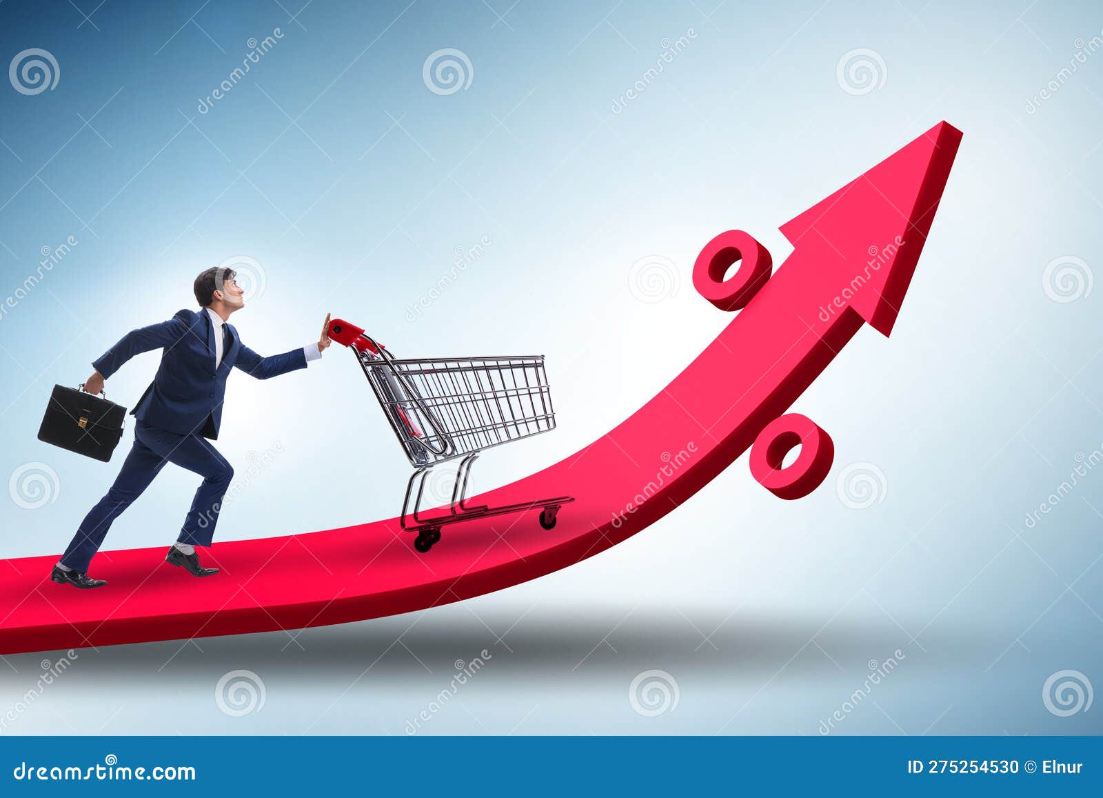 Man in High Grocery Inflation Concept Stock Photo - Image of business ...