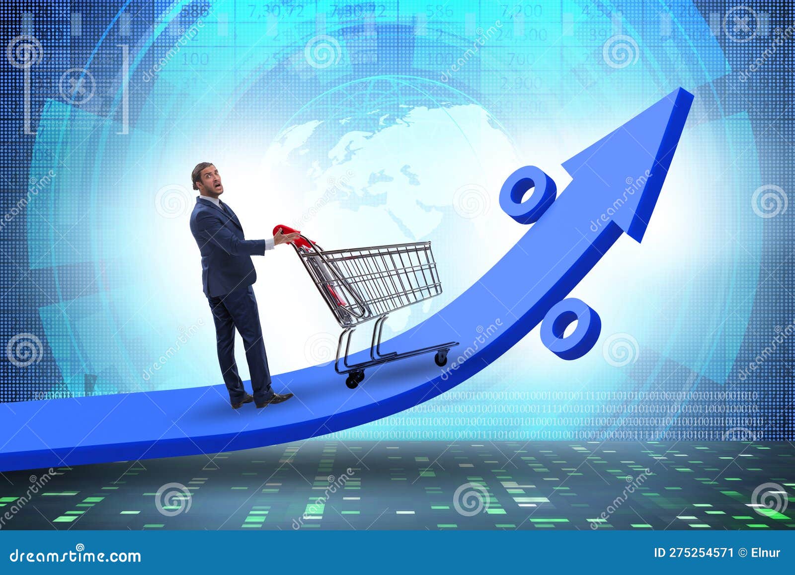Man in High Grocery Inflation Concept Stock Image - Image of inflation ...