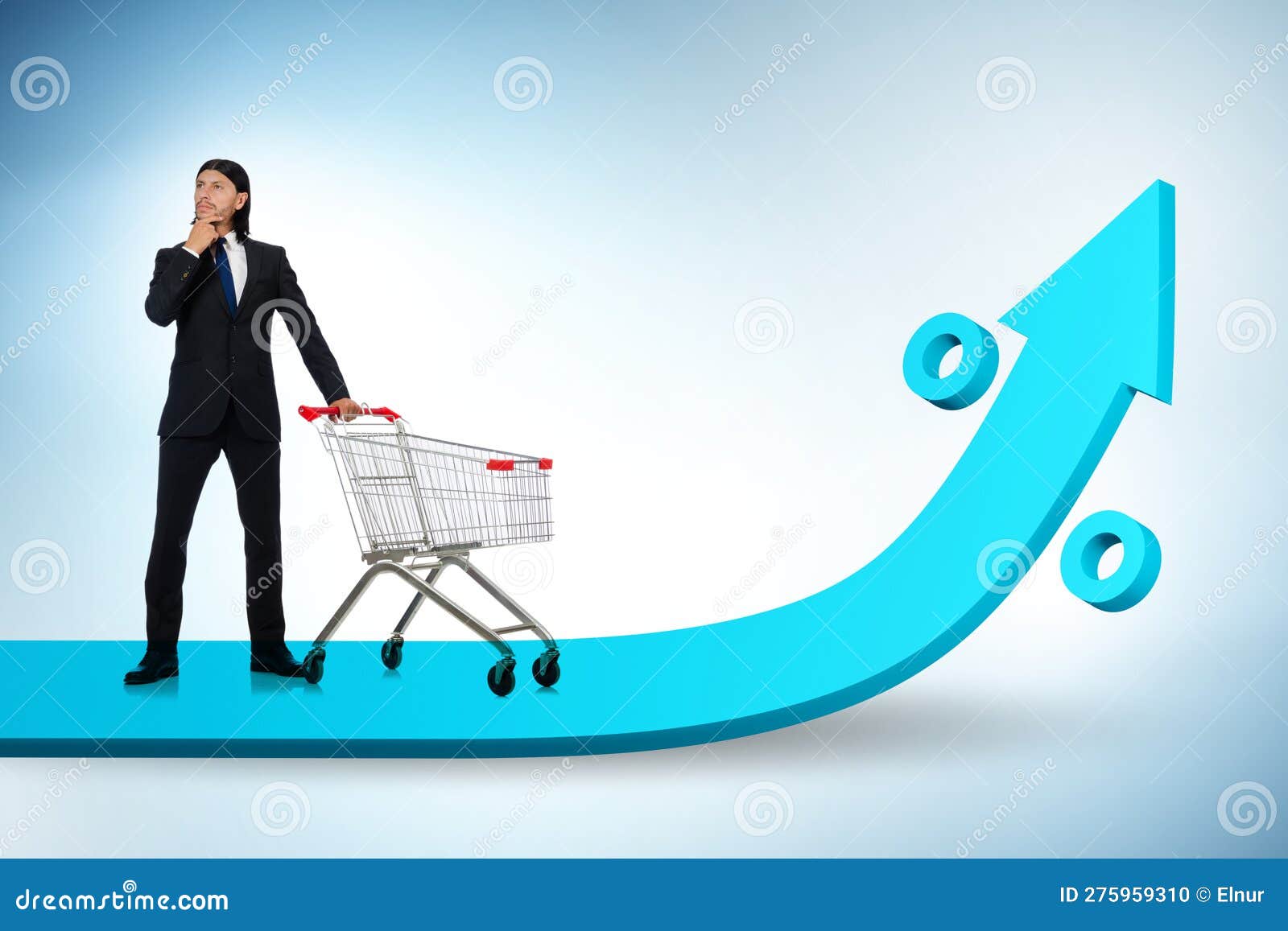 Man in High Grocery Inflation Concept Stock Photo - Image of bargain ...