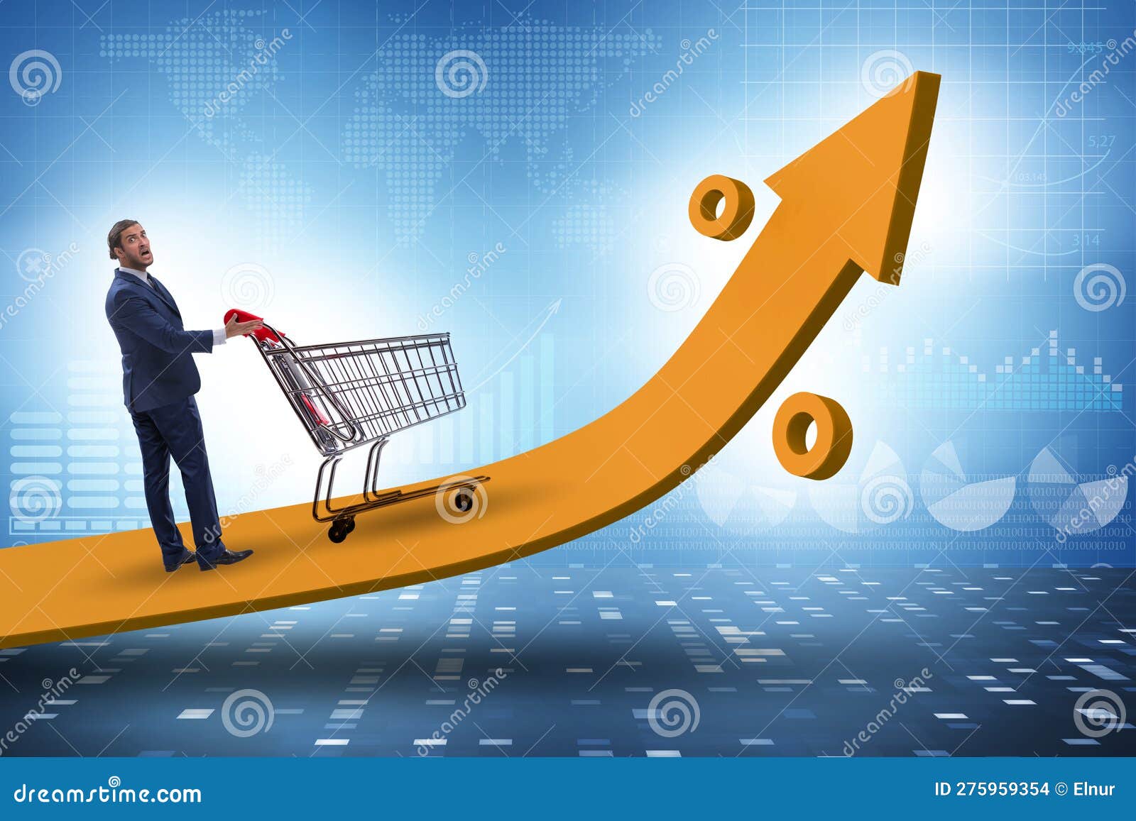 Man in High Grocery Inflation Concept Stock Photo - Image of sale ...