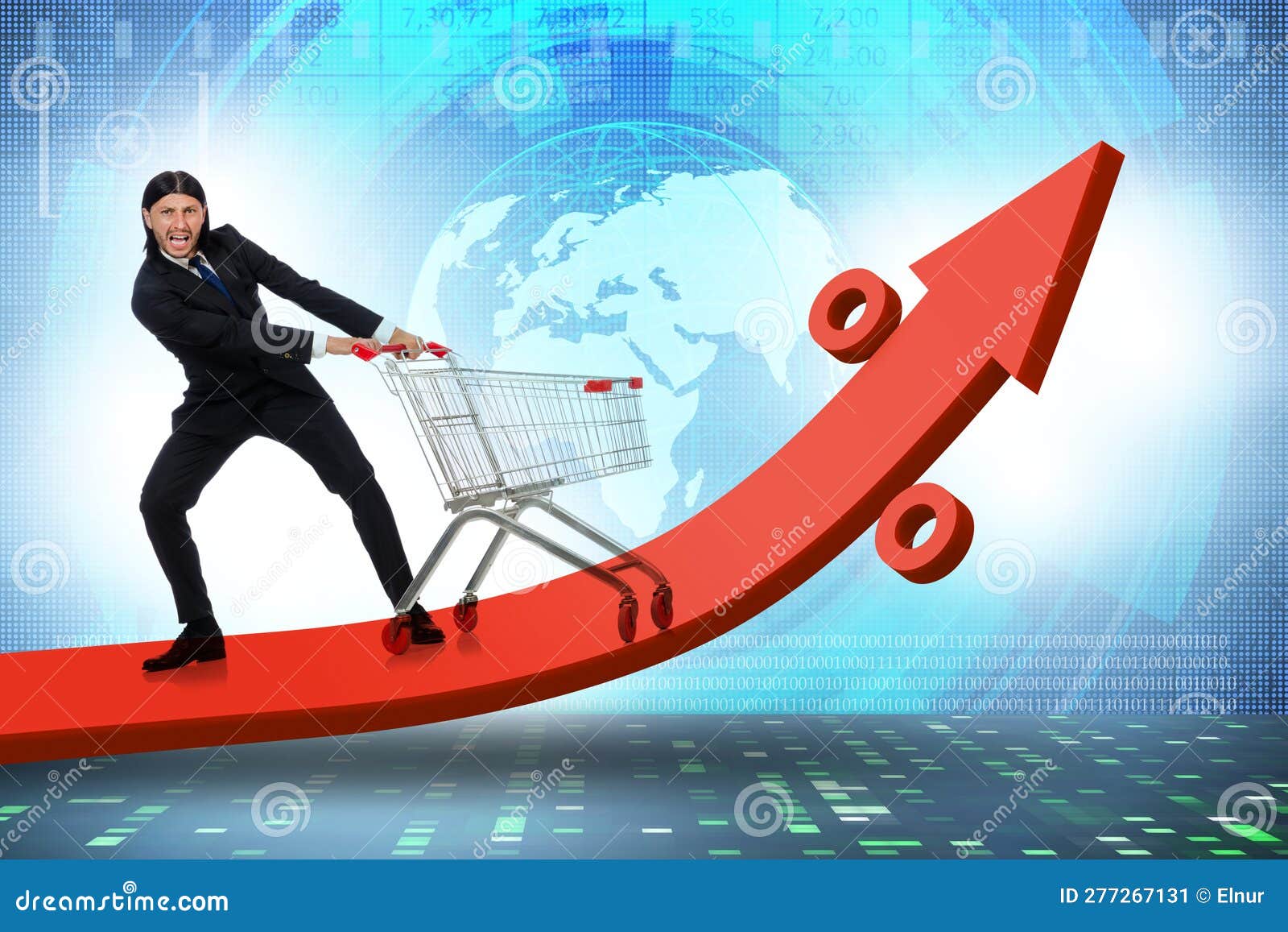 Man in High Grocery Inflation Concept Stock Image - Image of rates ...