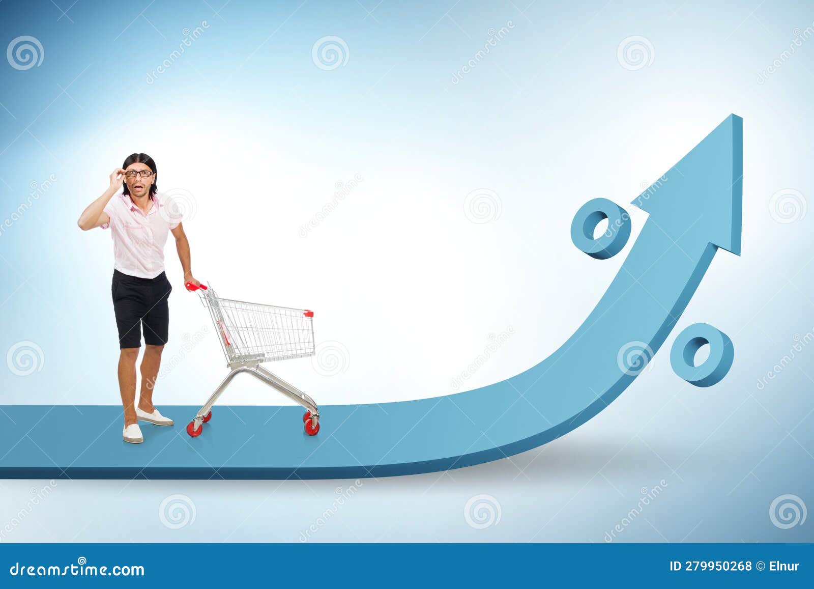 Man in High Grocery Inflation Concept Stock Photo - Image of rates ...