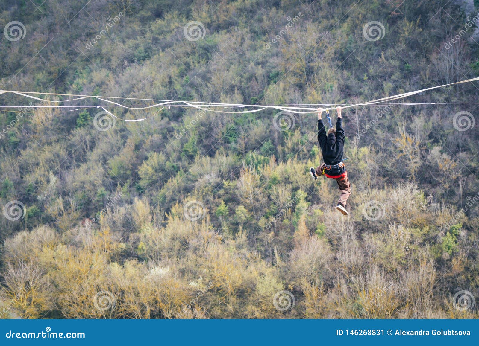 Man on high line stock image. Image of confident, high - 146268831