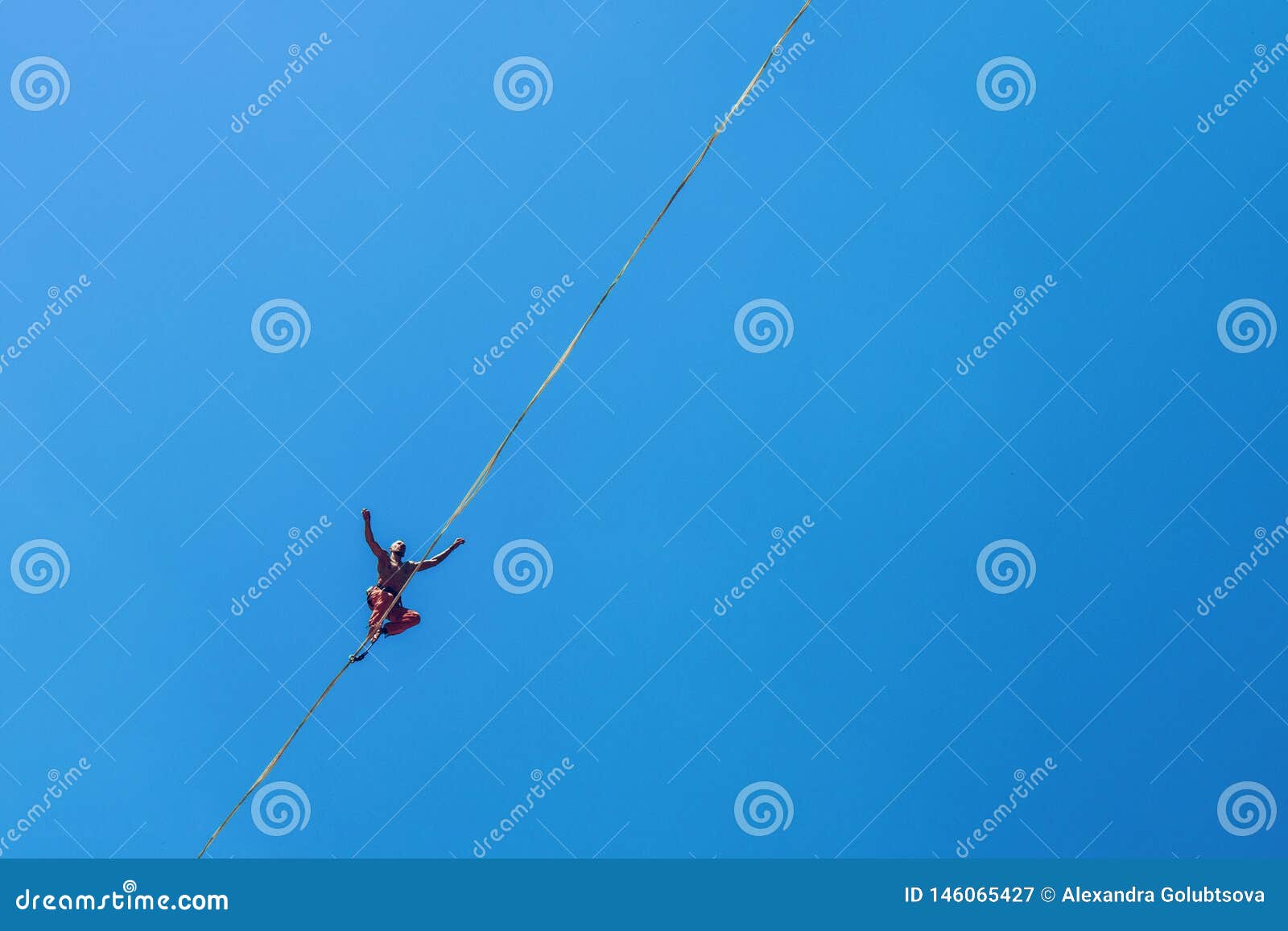 Man on high line stock image. Image of risk, adult, line - 146065427
