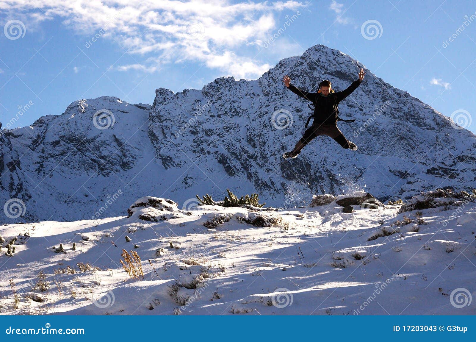 Man in the high mountain stock image. Image of alps, adventure - 17203043