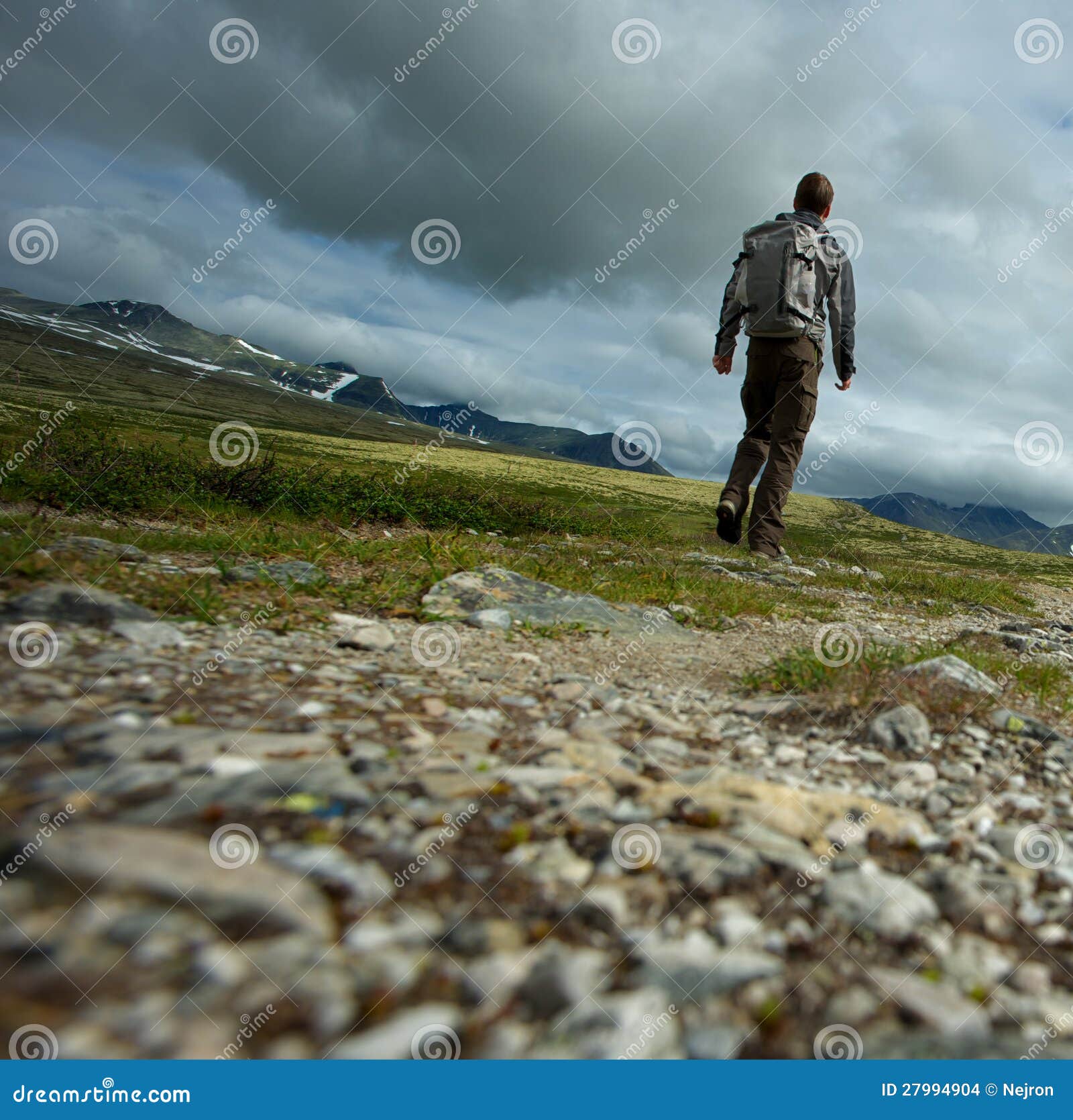 Man hiker in mountains stock photo. Image of mountain - 27994904