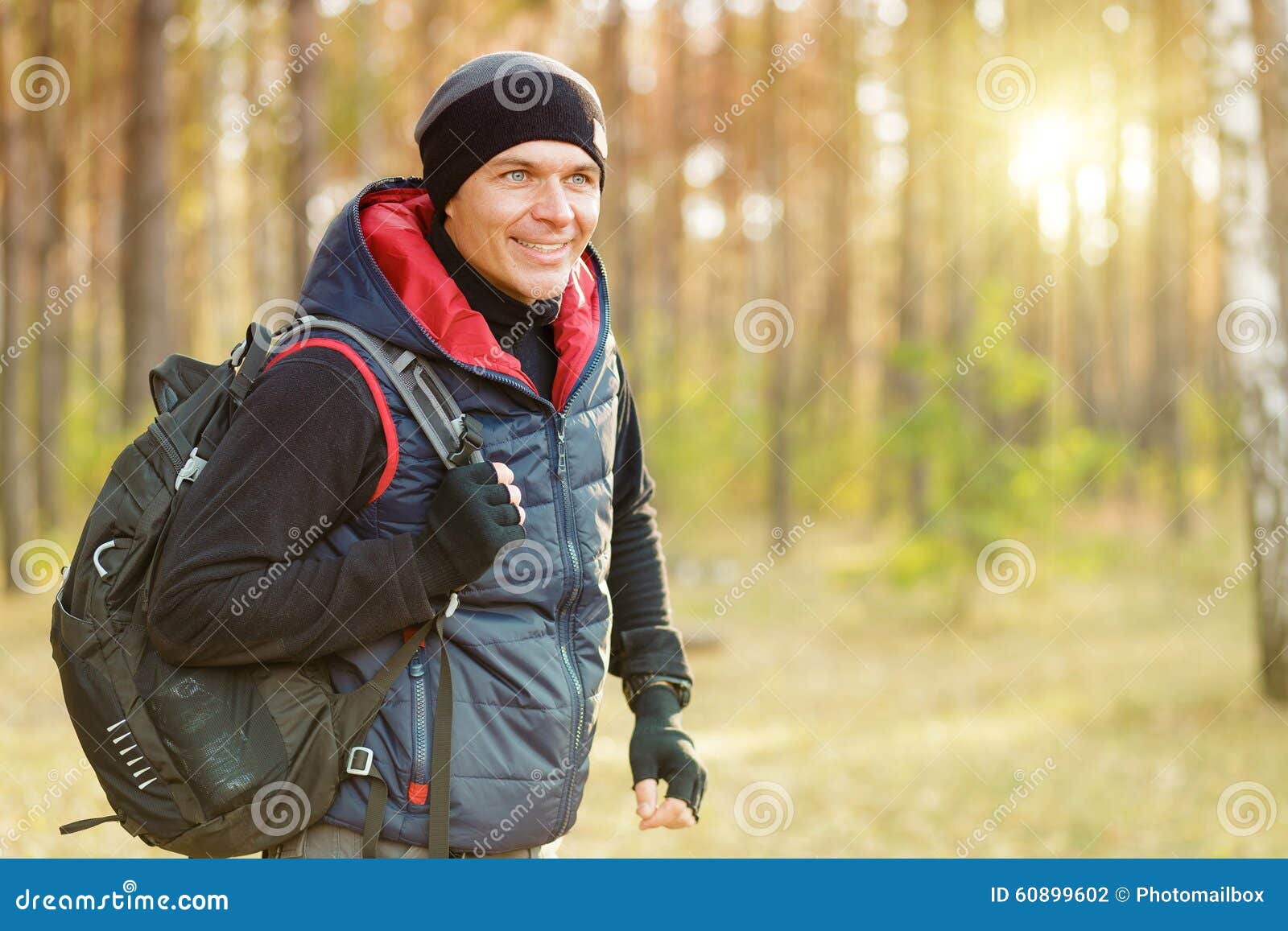 Man hiking stock photo. Image of people, caucasian, confident - 60899602