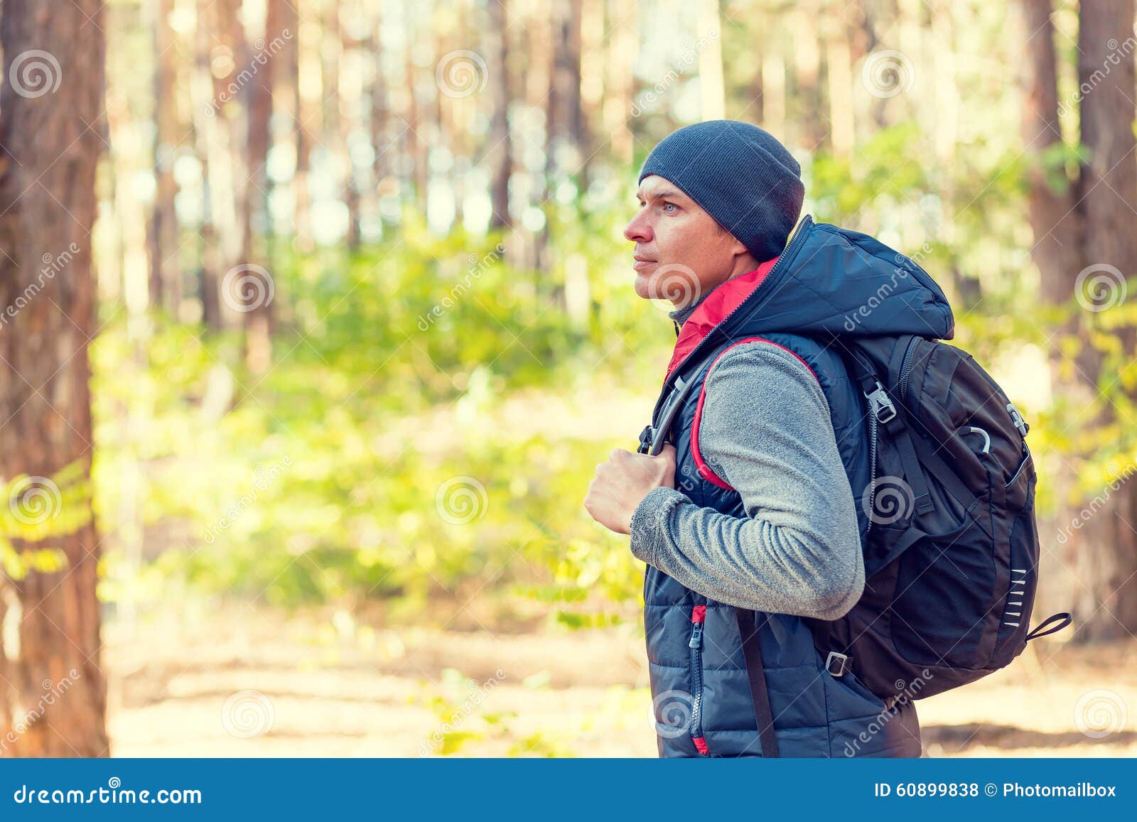 Man hiking stock photo. Image of outdoor, caucasian, nature - 60899838