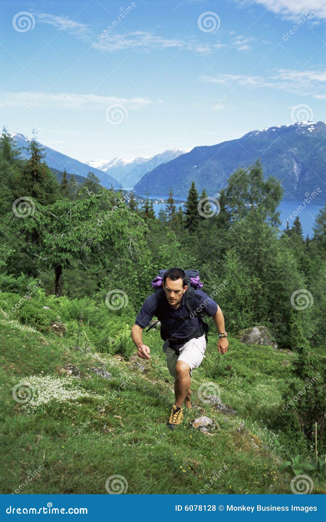 Man Hiking in the Great Outdoors Stock Photo - Image of outdoors ...