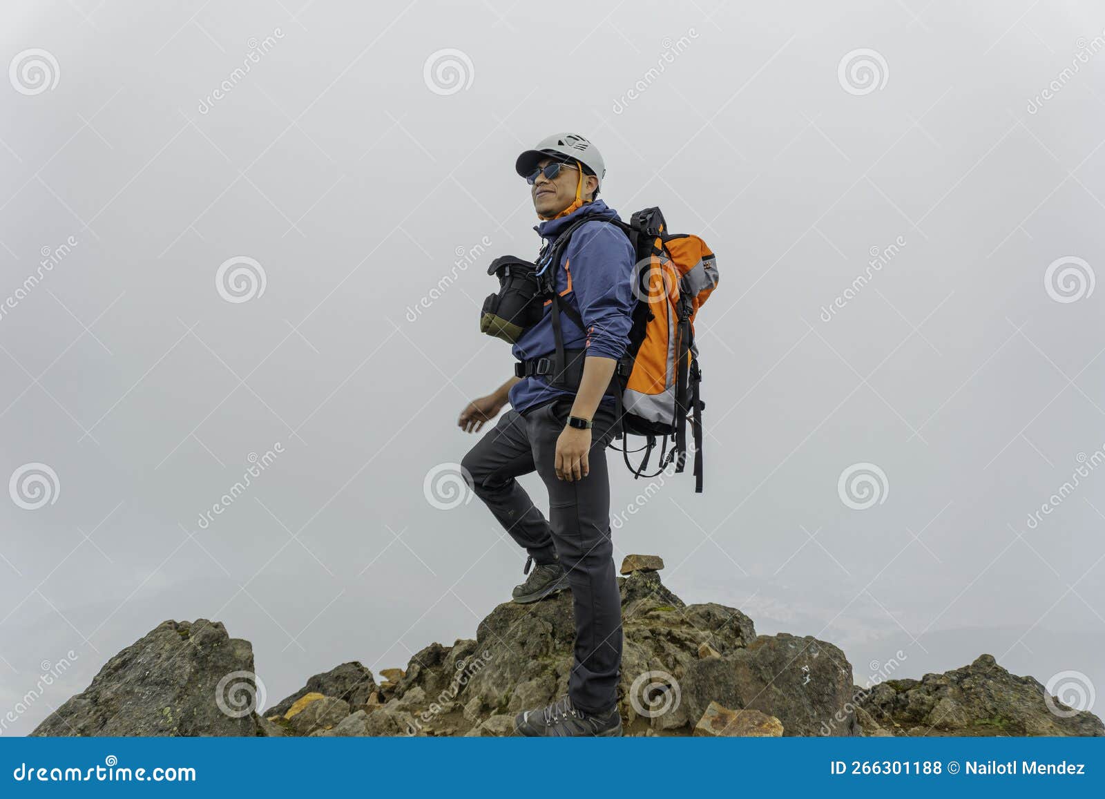 Man Hiking at Mountains with Backpack Stock Photo - Image of quito ...
