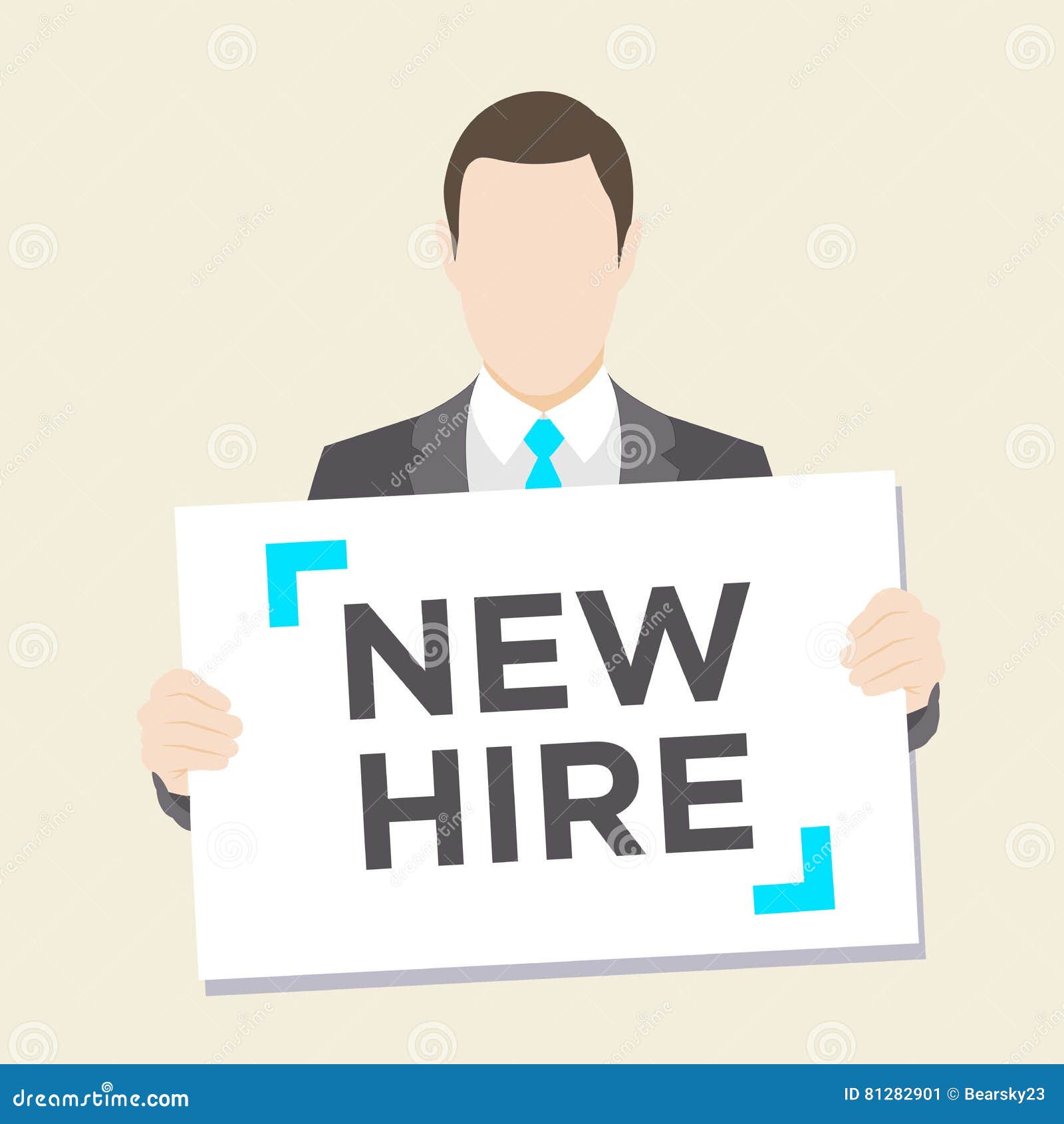 Man with Hire Me Sign stock vector. Illustration of hired - 81282901
