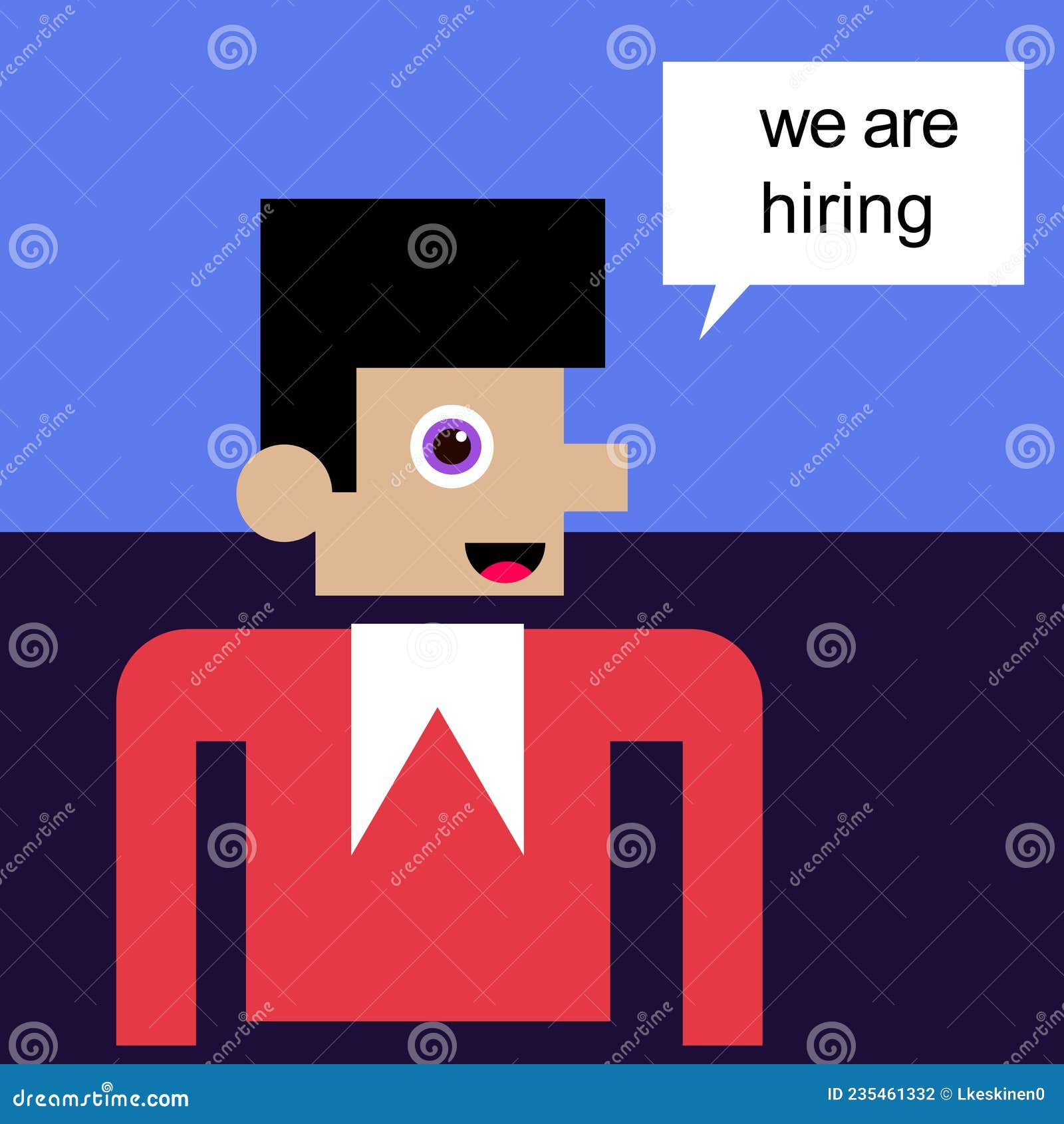 Man Hiring for Job Illustration Stock Illustration - Illustration of ...