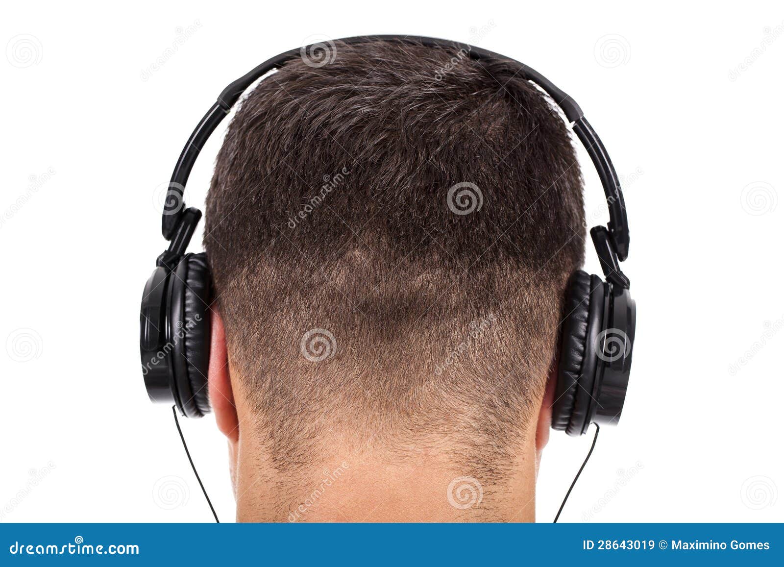 Man on His Back with Headphones on Head Stock Image - Image of ...