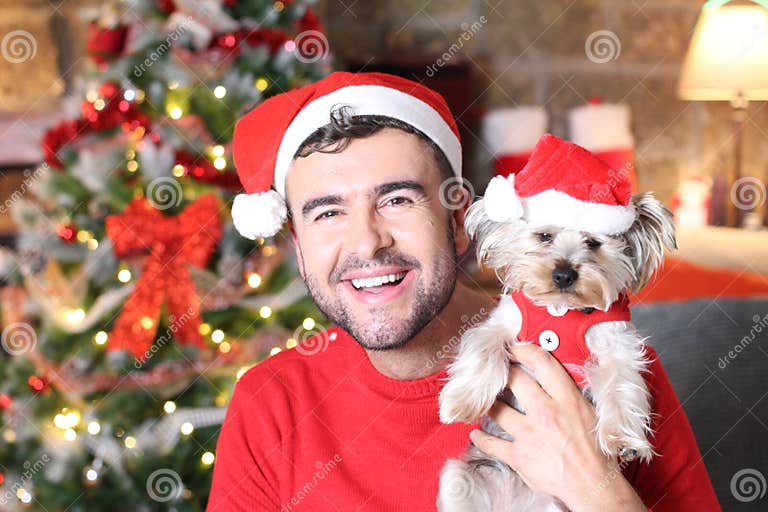 A Man and His Best Friend during the Holidays Stock Photo - Image of ... A Man and His Best Friend during the Holidays Stock Photo - Image of ...