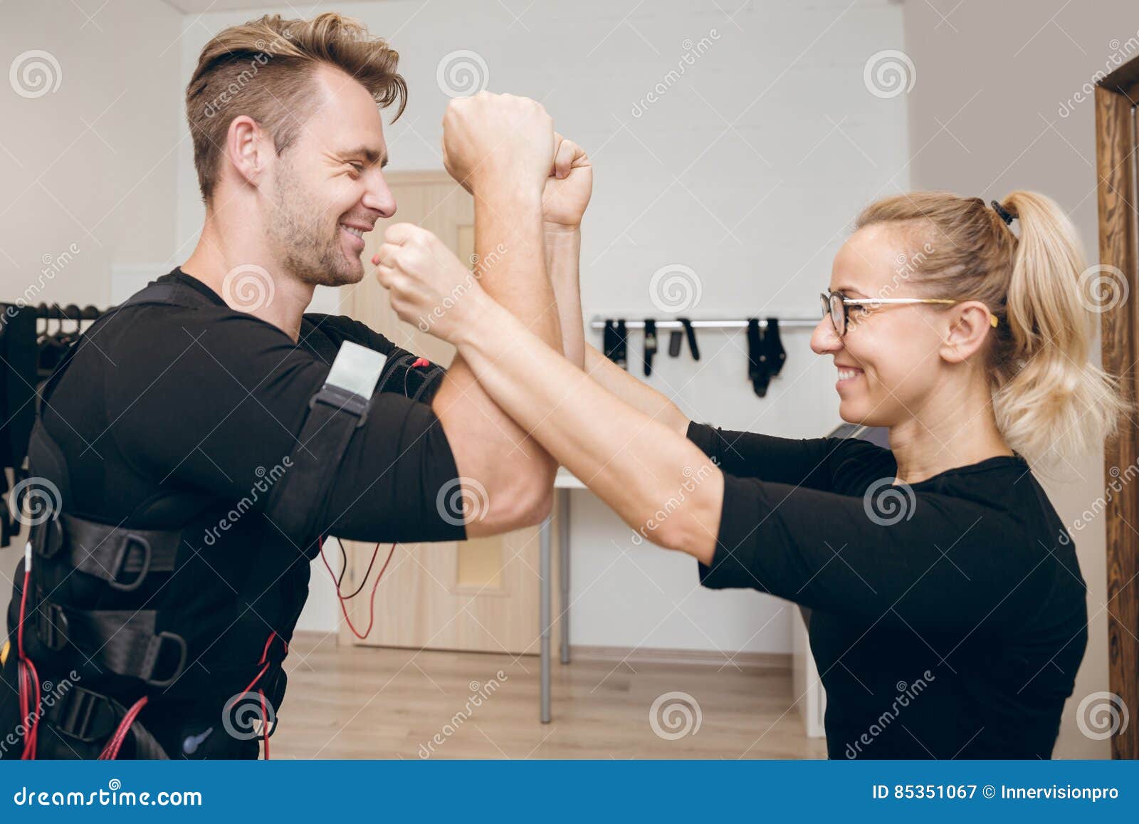Man and His Coach Training Together Stock Image - Image of ethnicity ...