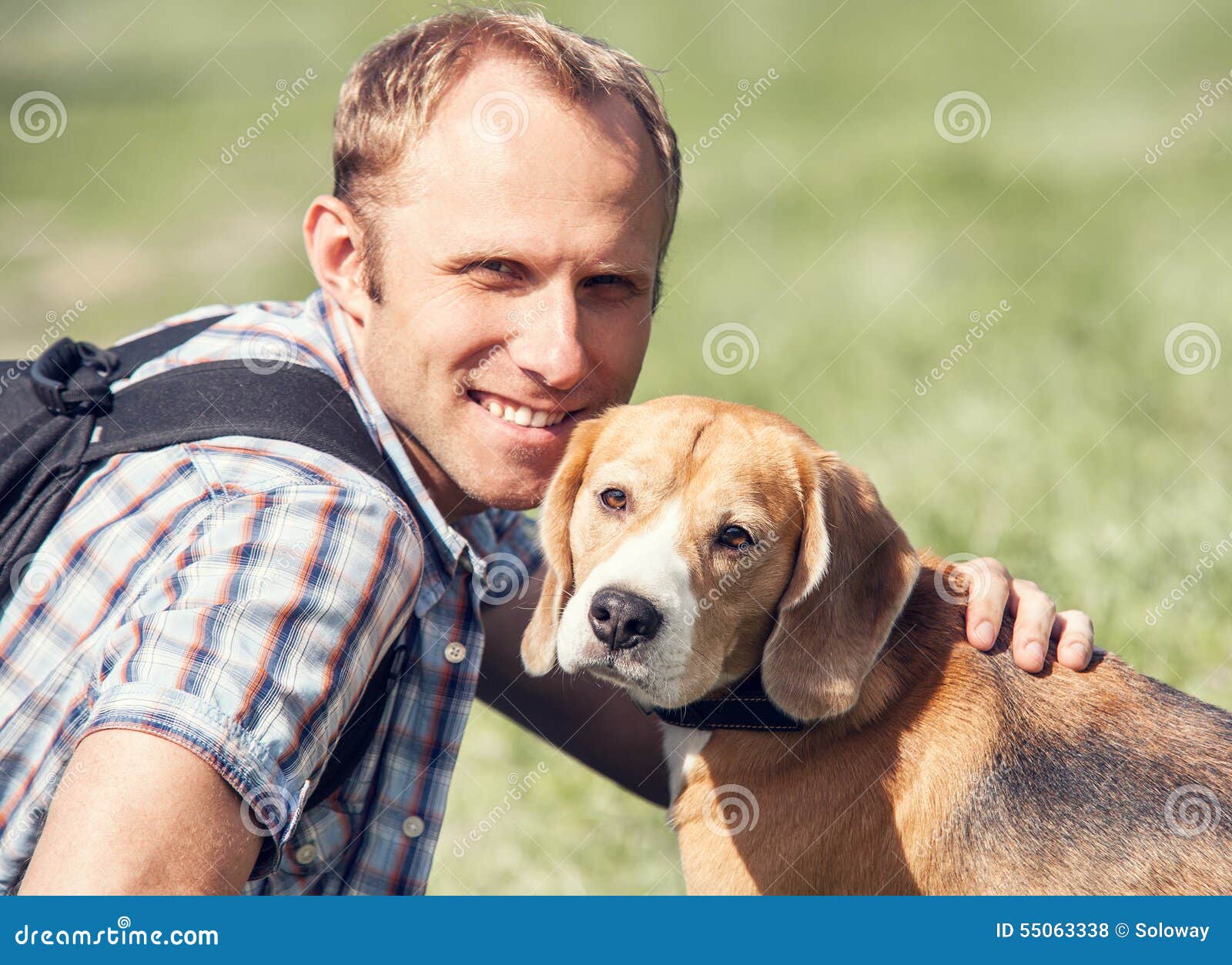 Man with his dog portrait stock photo. Image of animal - 55063338