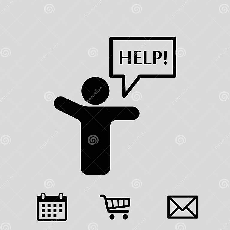 Man with His Hands Asks for Help Stock Vector - Illustration of male ...