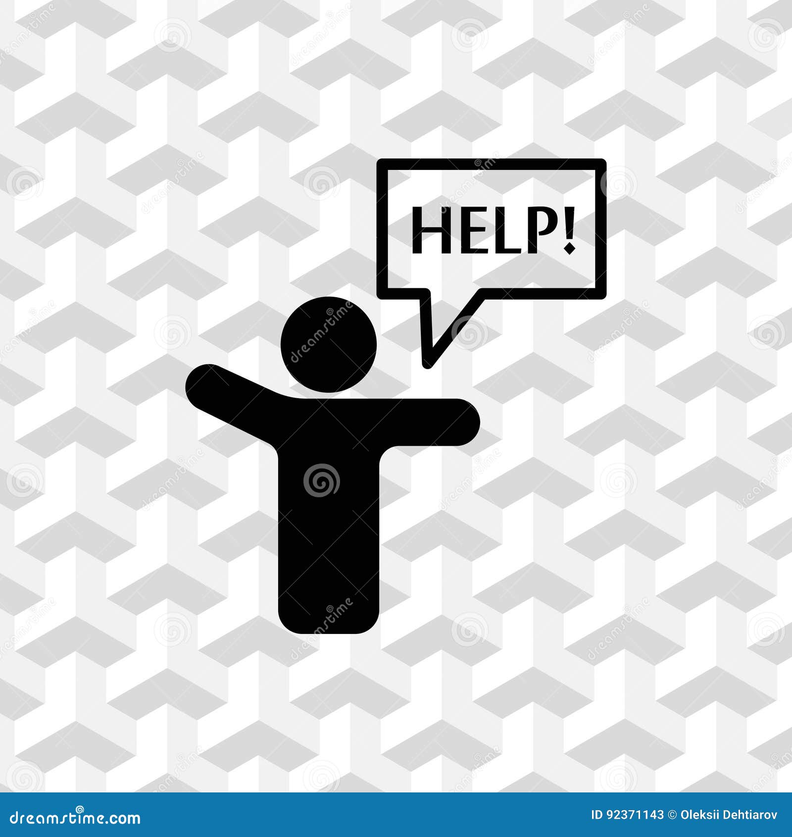 Man with His Hands Asks for Help Stock Vector - Illustration of ...