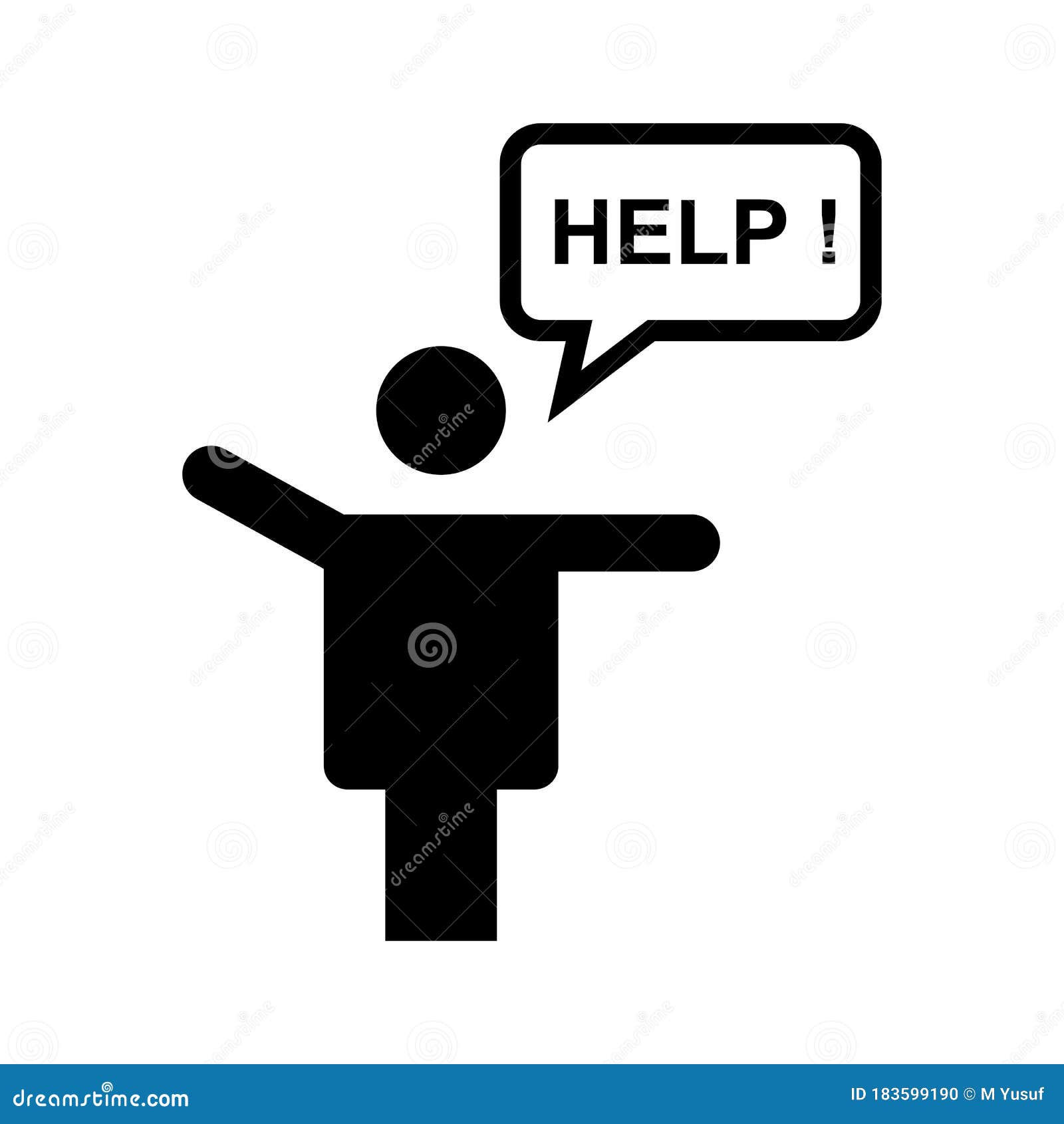 Man with His Hands Asks for Help Stock Vector - Illustration of search ...