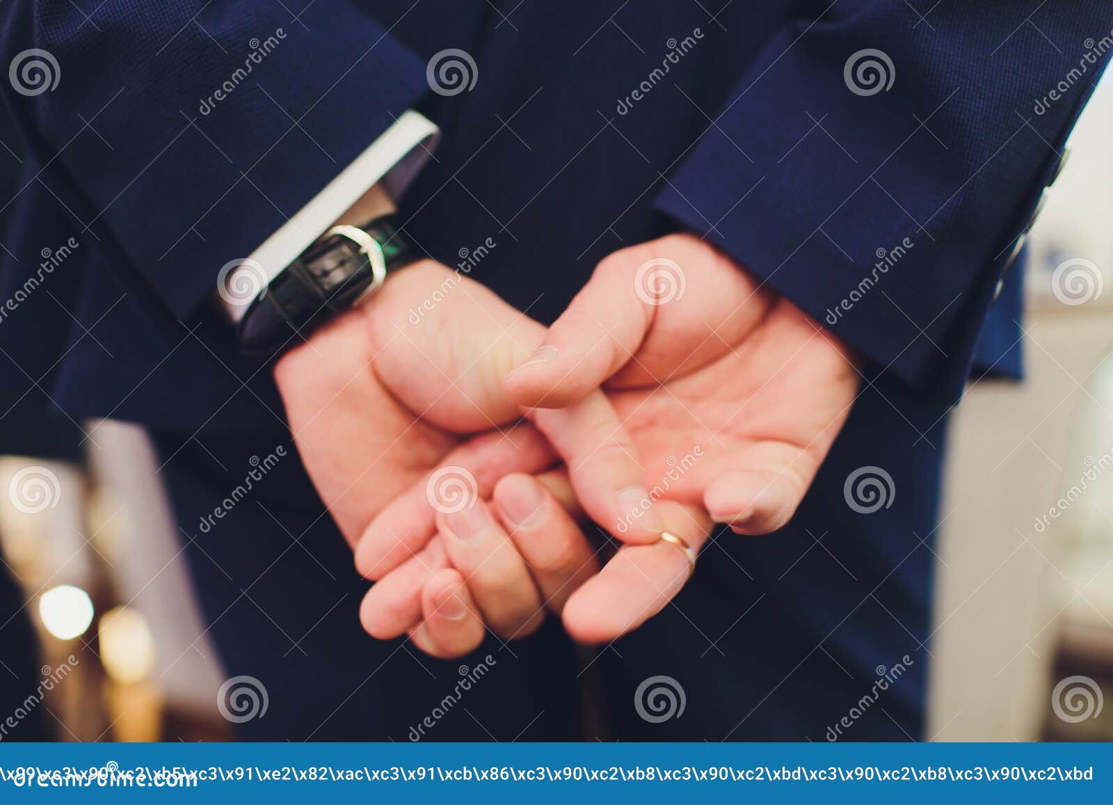 A Man with His Hands on His Back. Stock Image - Image of success ...
