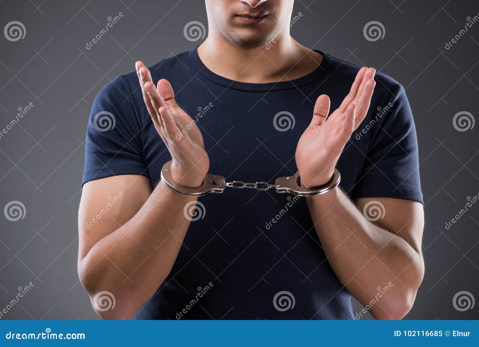The Man with His Hands Handcuffed in Criminal Concept Stock Image ...