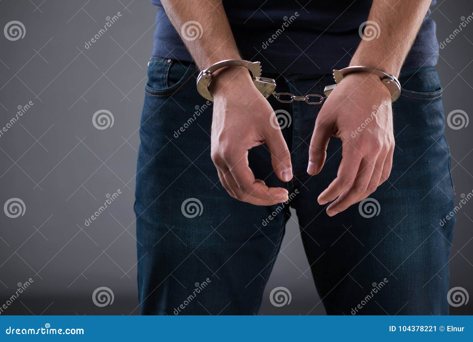 The Man with His Hands Handcuffed in Criminal Concept Stock Image ...