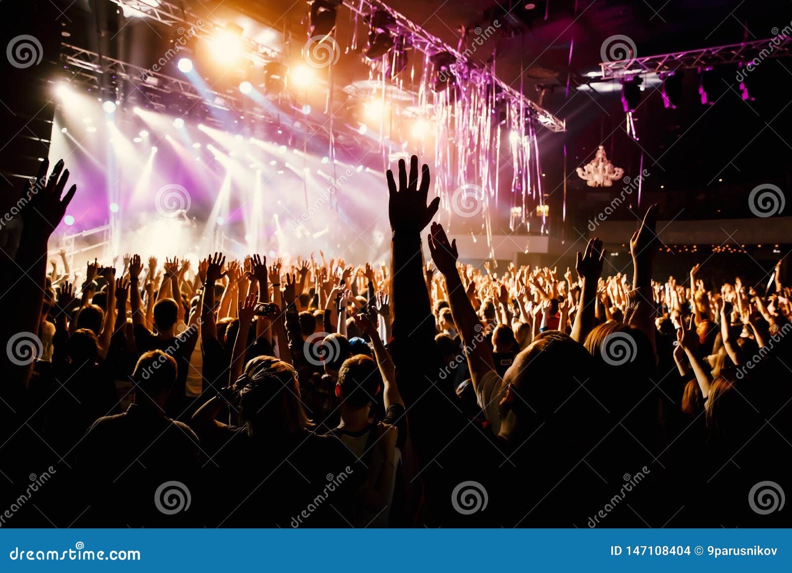 A Man with His Hands Up at a Concert of His Favorite Group Editorial ...