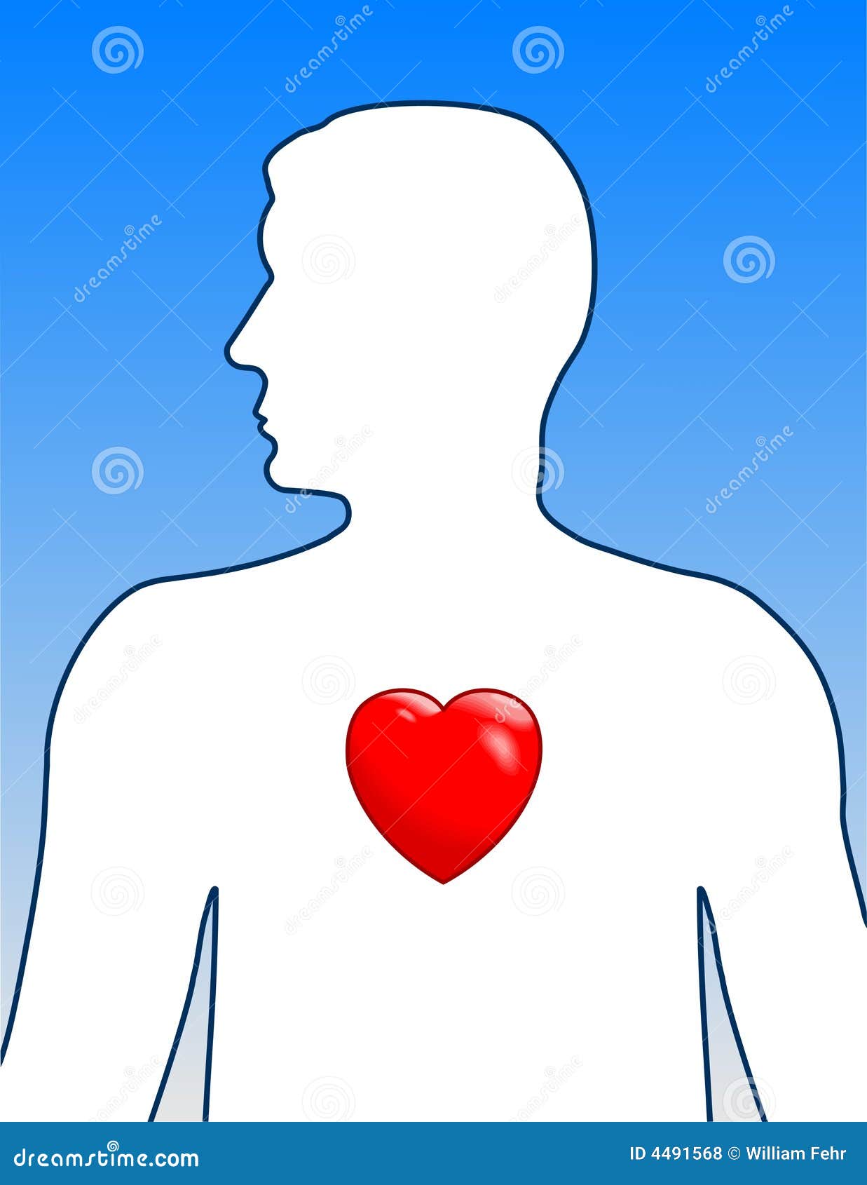 A Man and his heart stock vector. Illustration of love - 4491568
