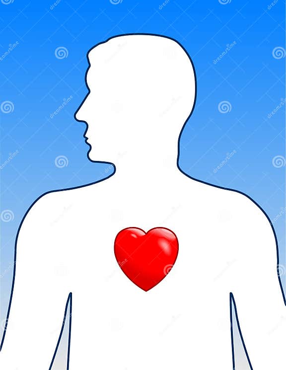 A Man and his heart stock vector. Illustration of love - 4491568
