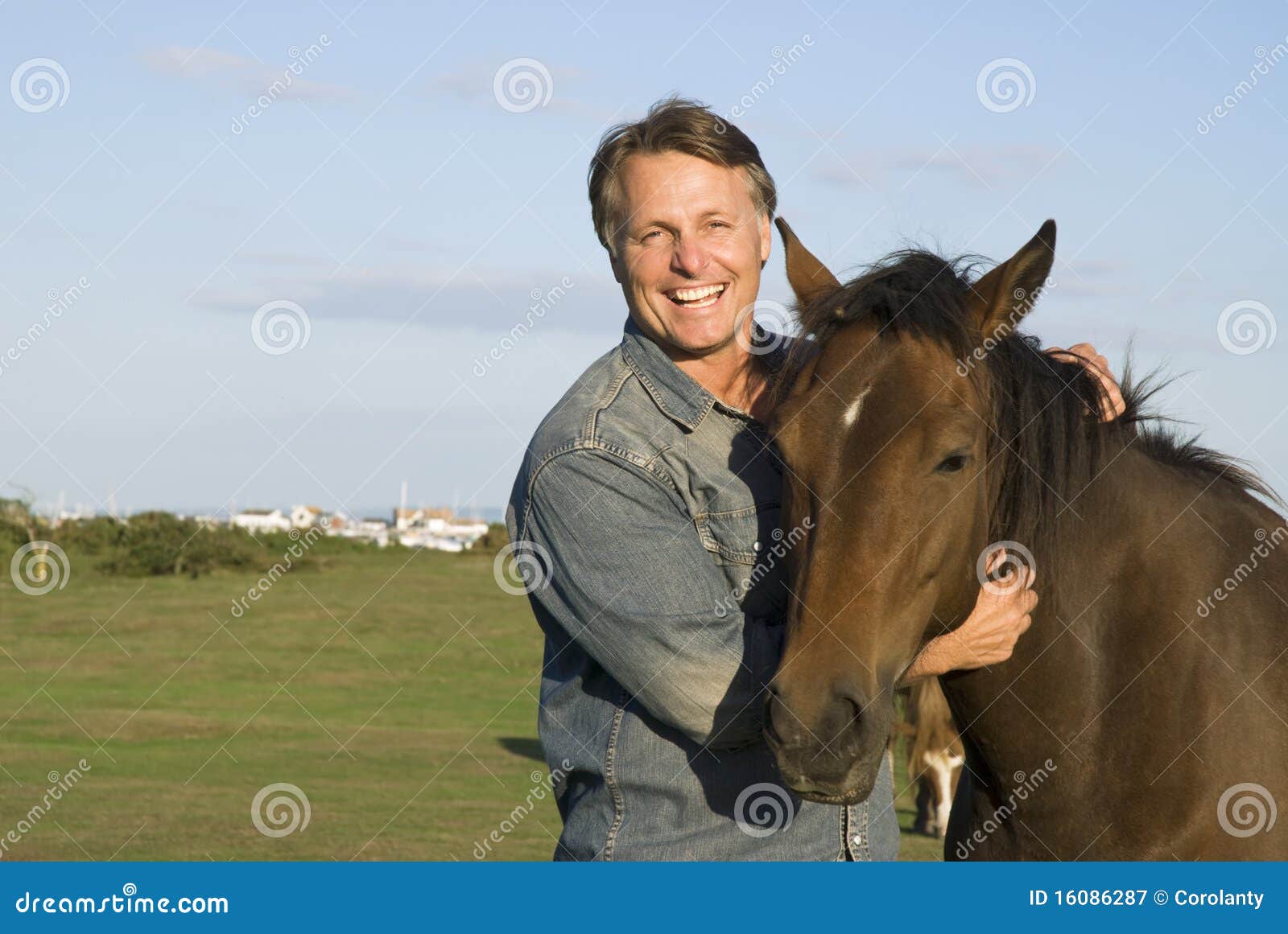 Man with his horse stock image. Image of caucasian, bond - 16086287