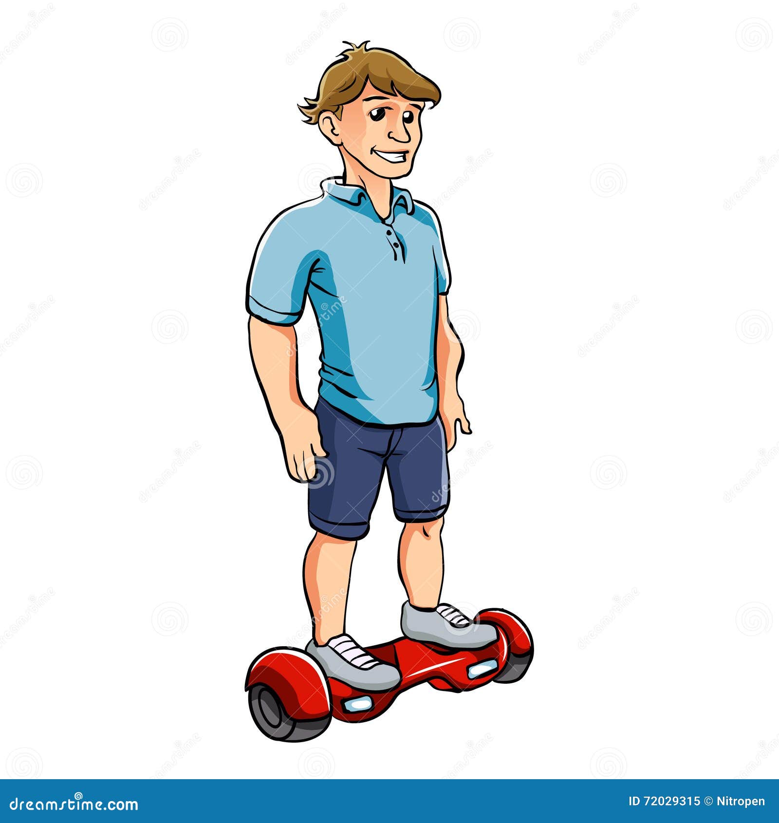 Man on his hoverboard stock vector. Illustration of control - 72029315