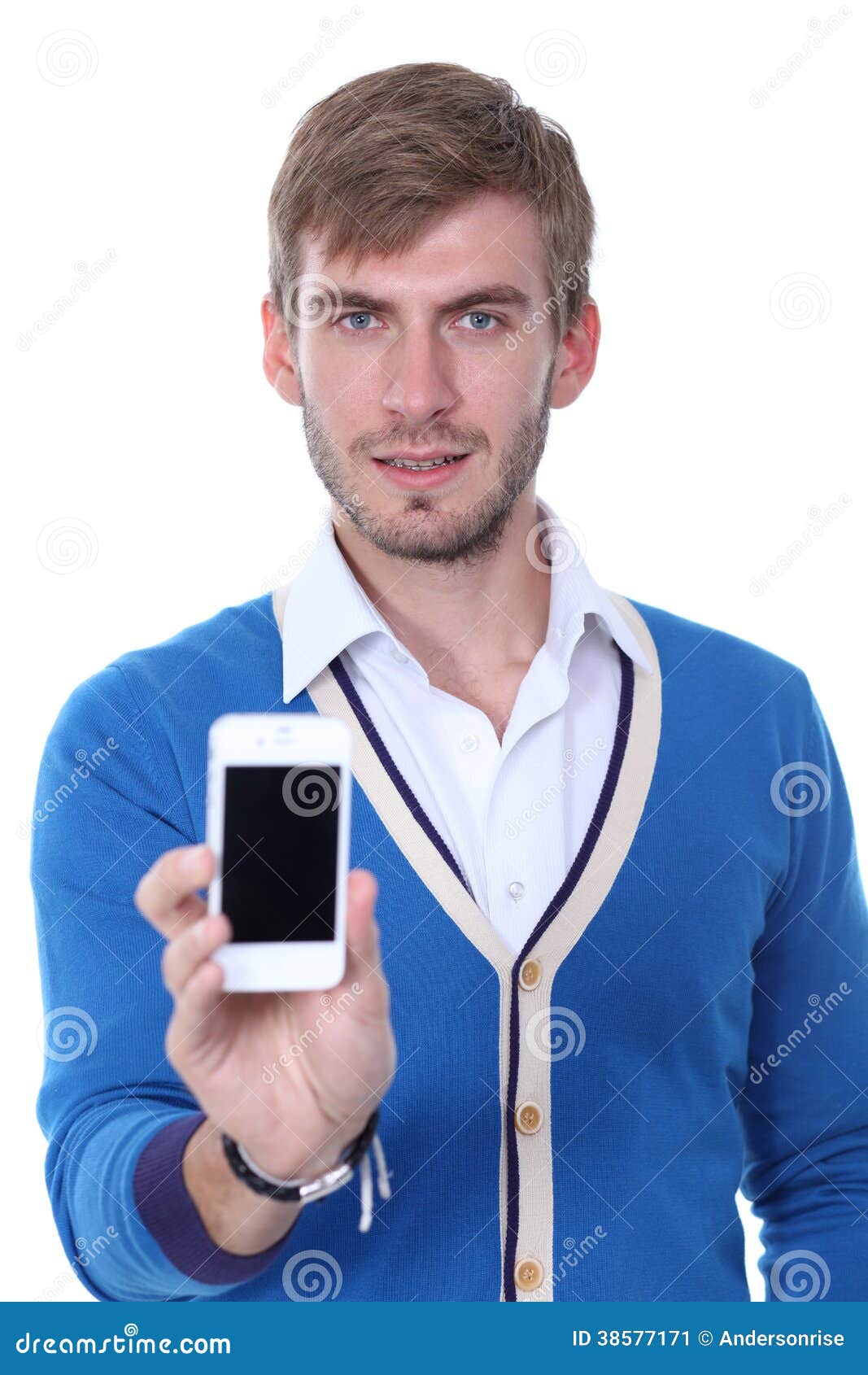 Man on his mobile phone stock image. Image of cellular - 38577171