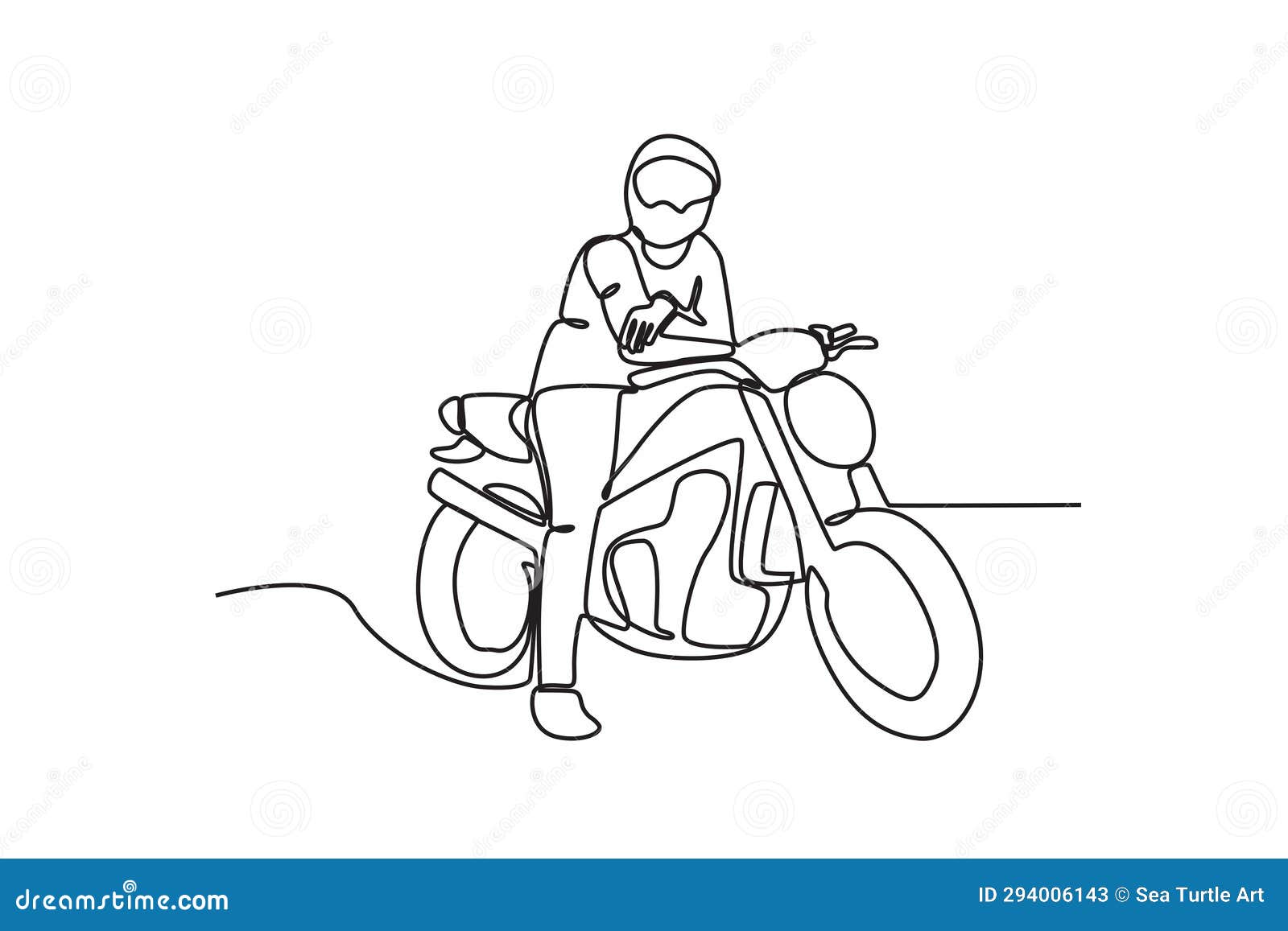 A man on his motorcycle stock vector. Illustration of motor - 294006143