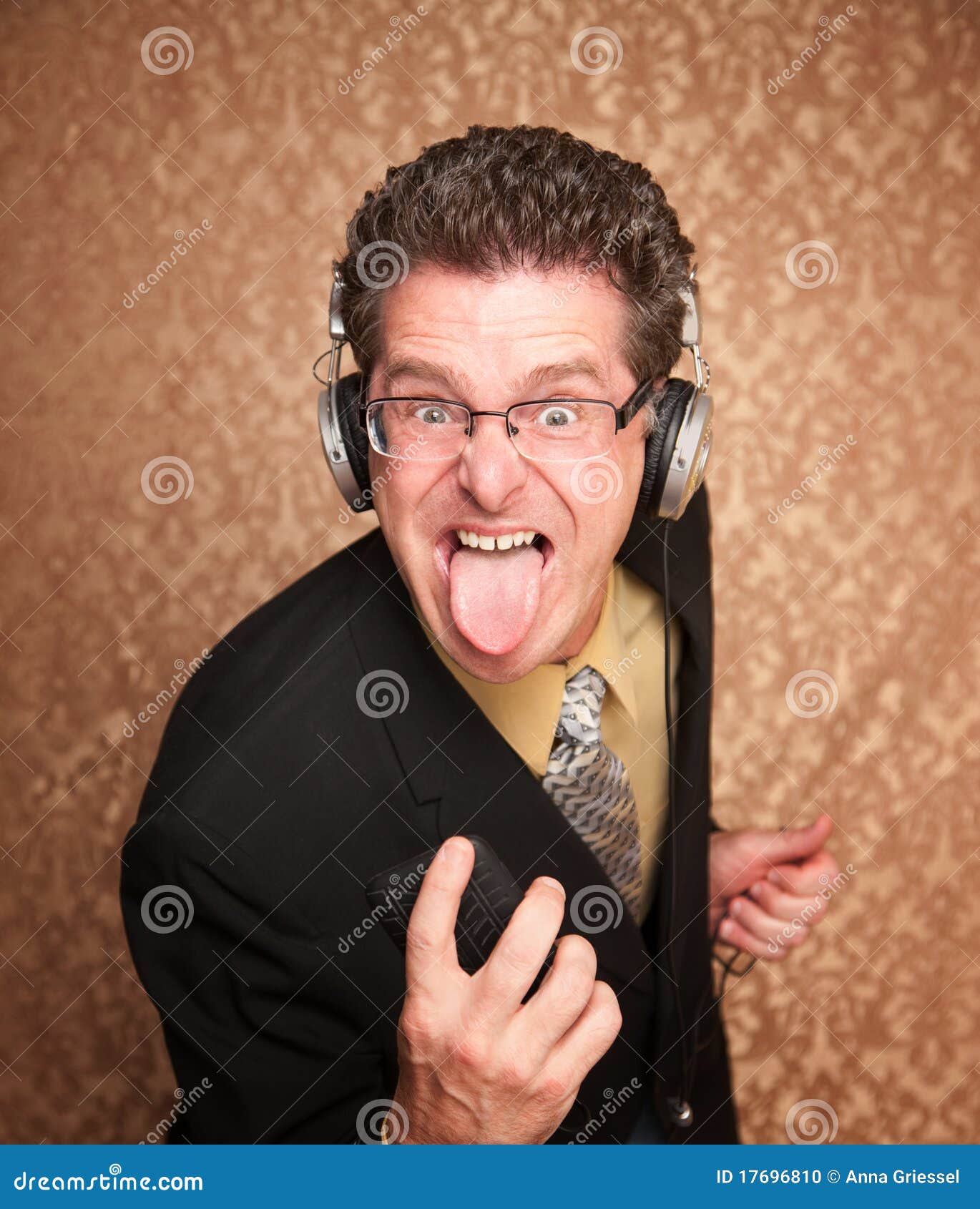Man and His Music stock photo. Image of middle, hear - 17696810