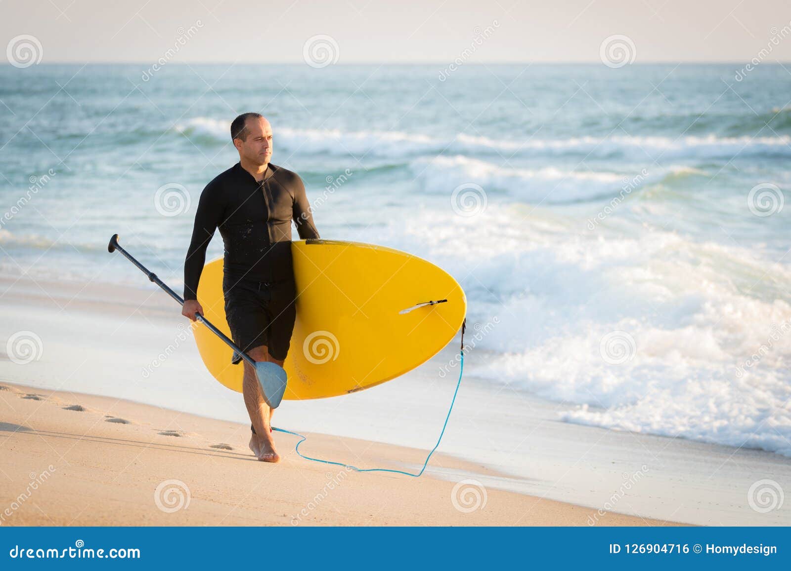 Man with his paddle board stock photo. Image of summer - 126904716