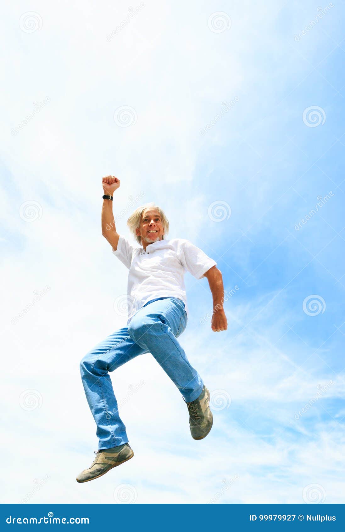 Man in His 50s Jumping High Stock Image - Image of jumping, activity ...