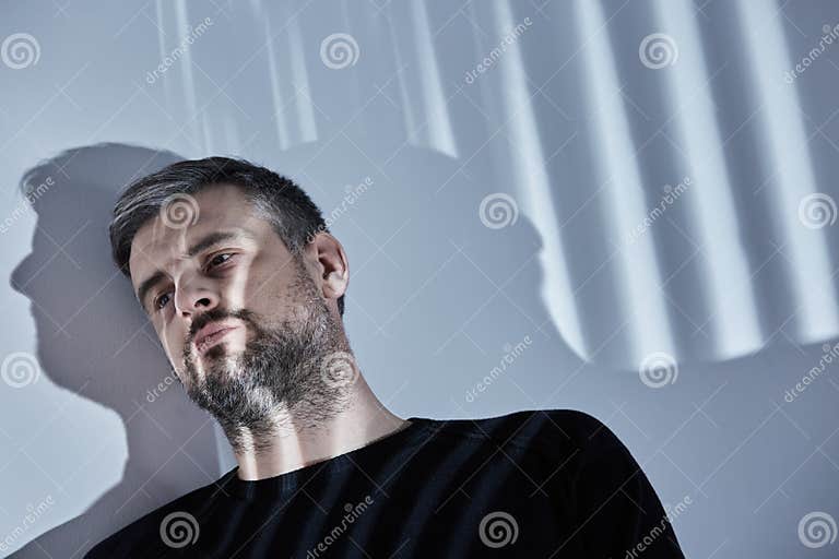 Man and his shadow stock photo. Image of aged, separation - 89837186
