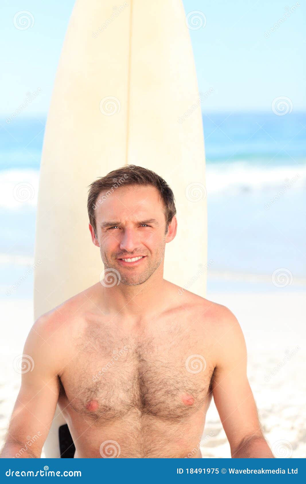 Man with his surfboard stock image. Image of surfboard - 18491975