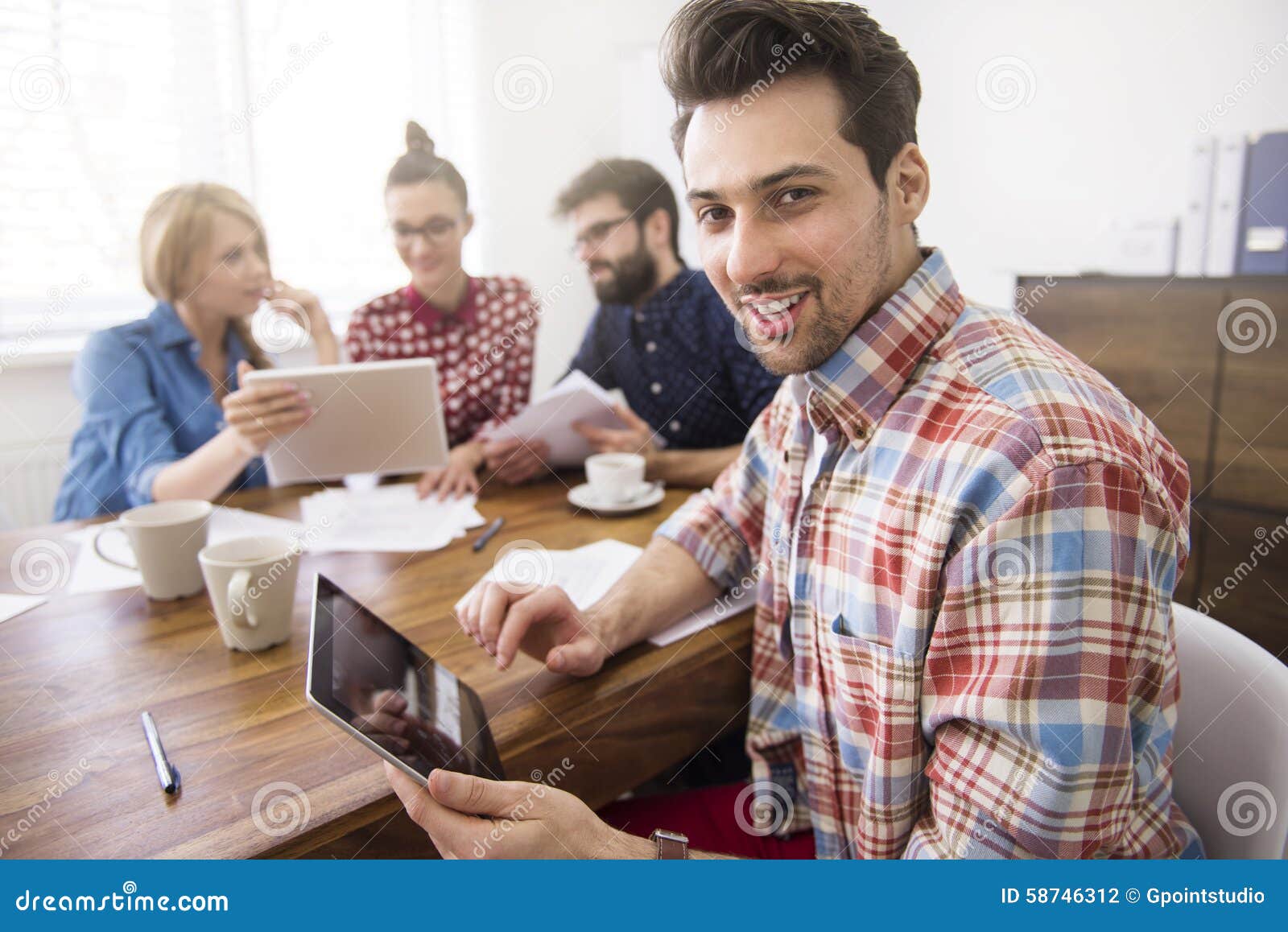 Man with His Team in the Office Stock Photo - Image of communication ...