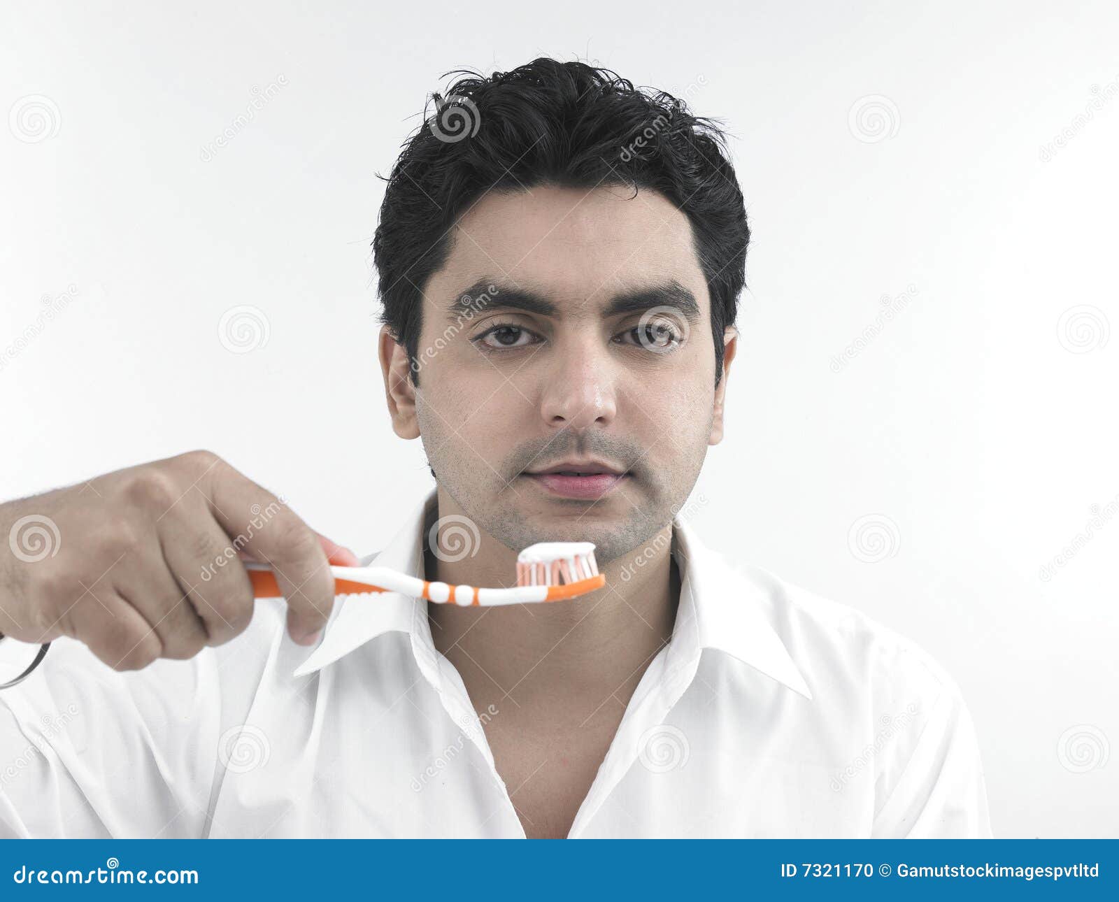 Man and his toothbrush stock photo. Image of hand, handsome - 7321170