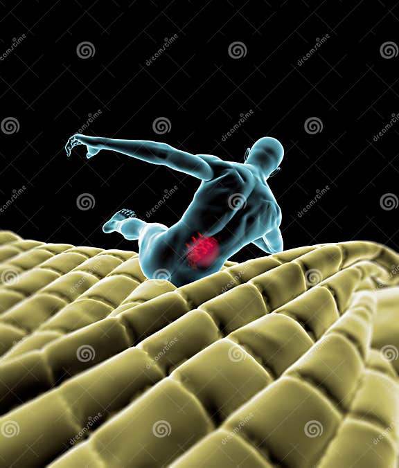 Man hit by back pain stock illustration. Illustration of skeleton ...