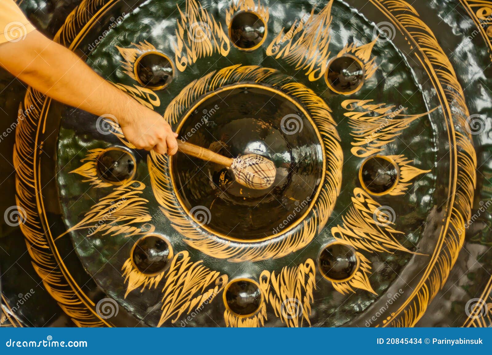 A man hit big gong stock photo. Image of prayer, gong - 20845434