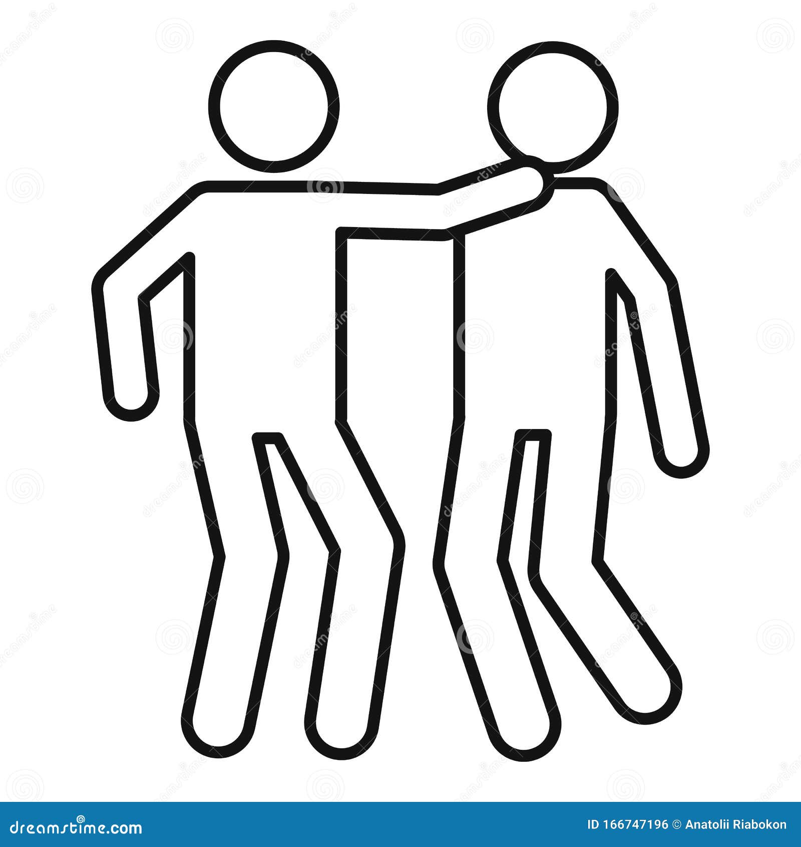 Man Hit Boy Icon, Outline Style Stock Vector - Illustration of furious ...